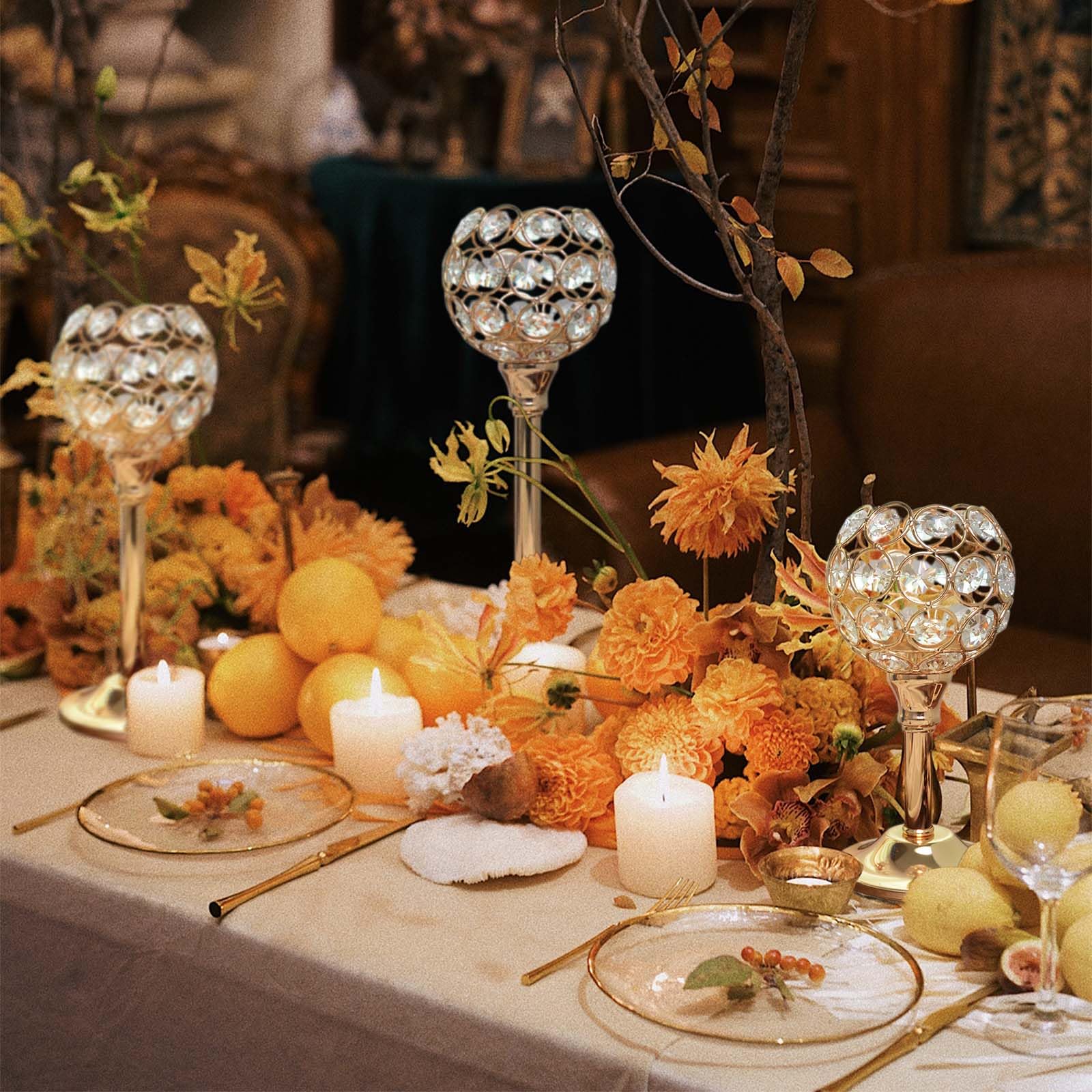 Rhinestone Wedding Candle Centerpieces Simple But Elegant Wedding