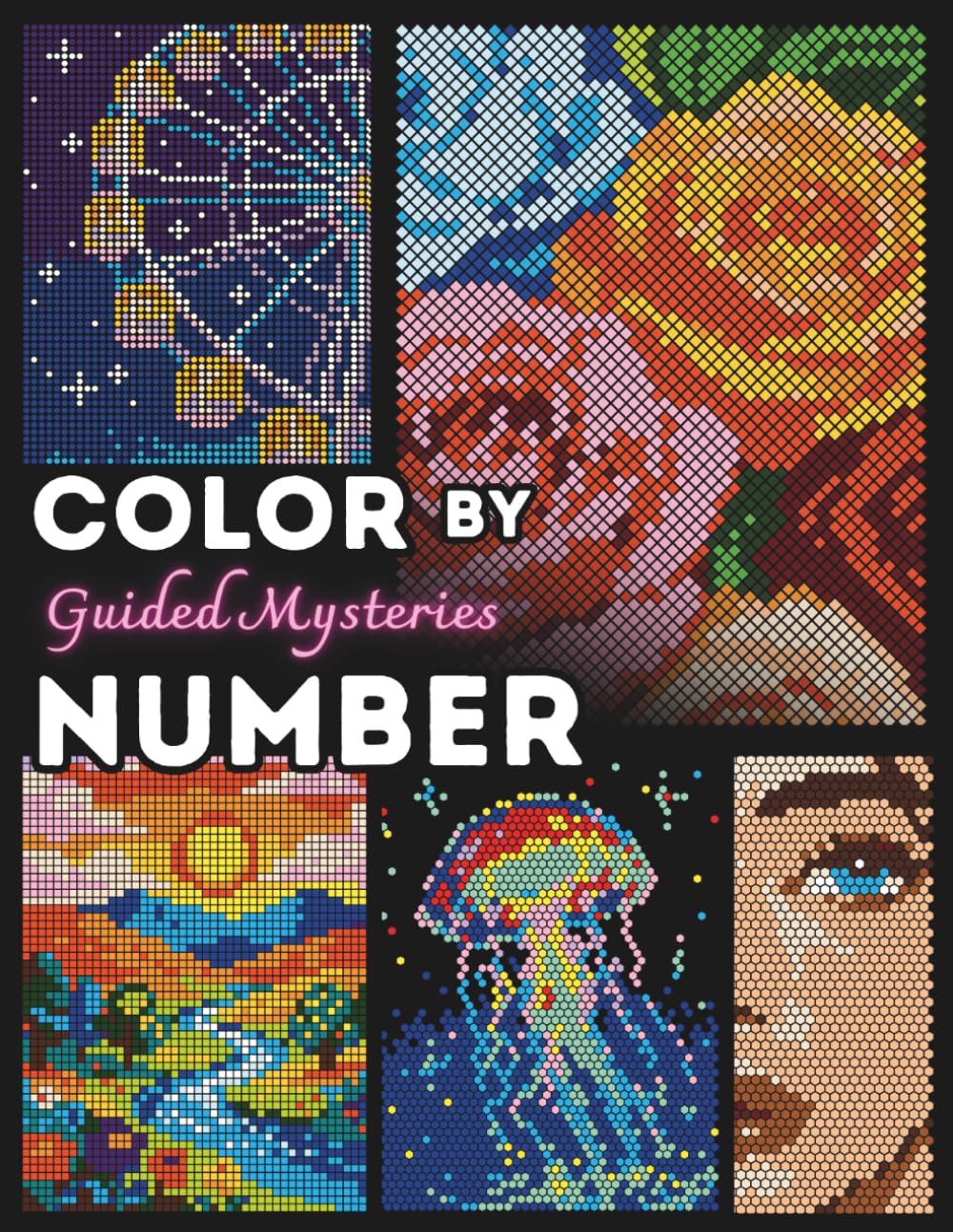 Amazon.com: Color by Number Guided Mysteries: 50 Mosaic Pixel Coloring ...