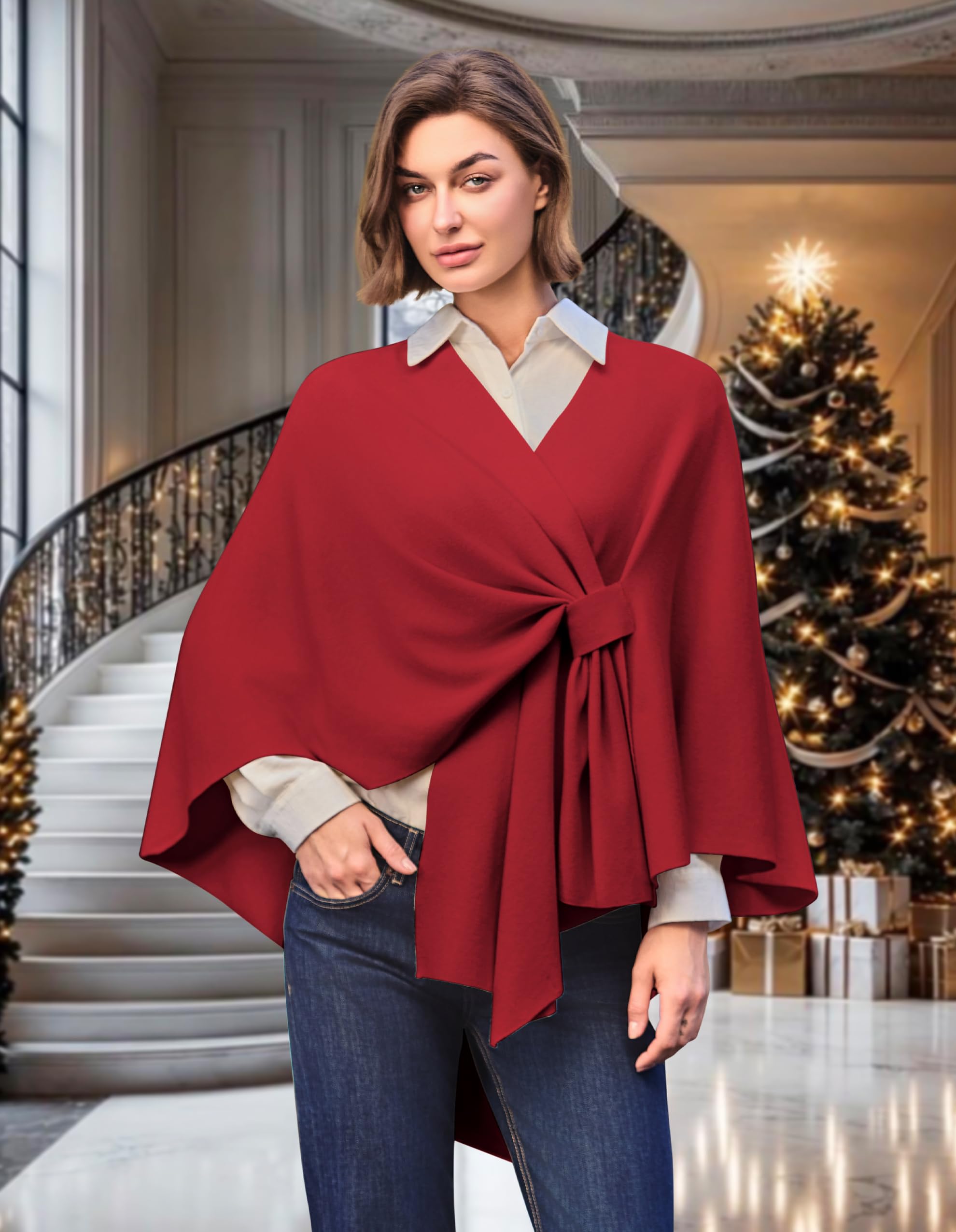 Snapklik.com : Womens Elegant Shawl Wraps Travel Gifts Soft Open Front ...