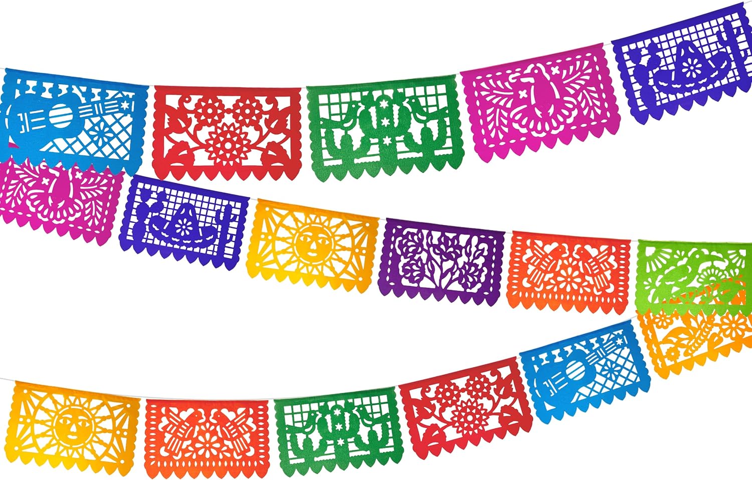 Amazon.com: Papel Picado Banner Fiesta Party Decorations for Cinco de ...