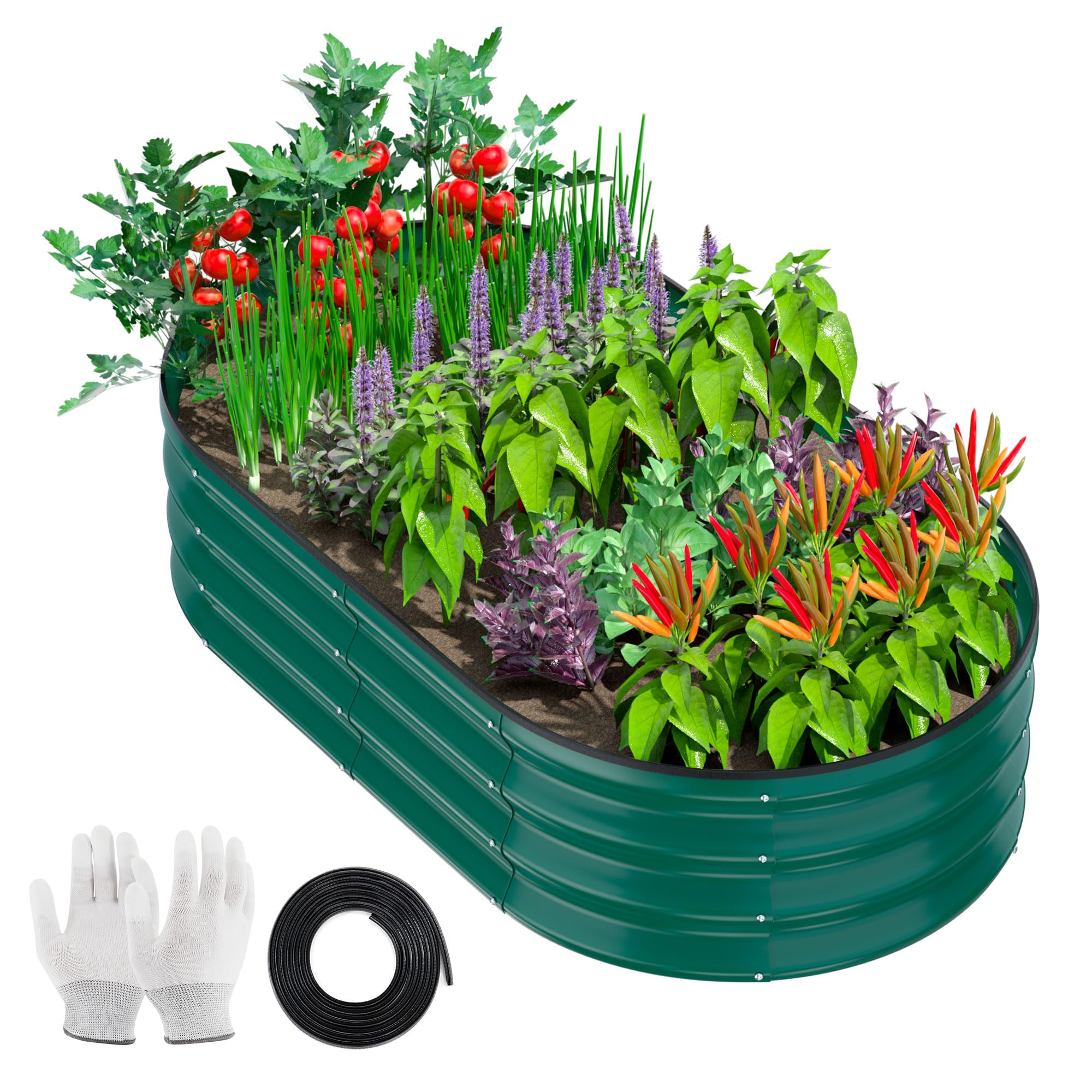 Snapklik.com : TONAHUTU Galvanized Raised Garden Bed Kit, 421ft Metal ...