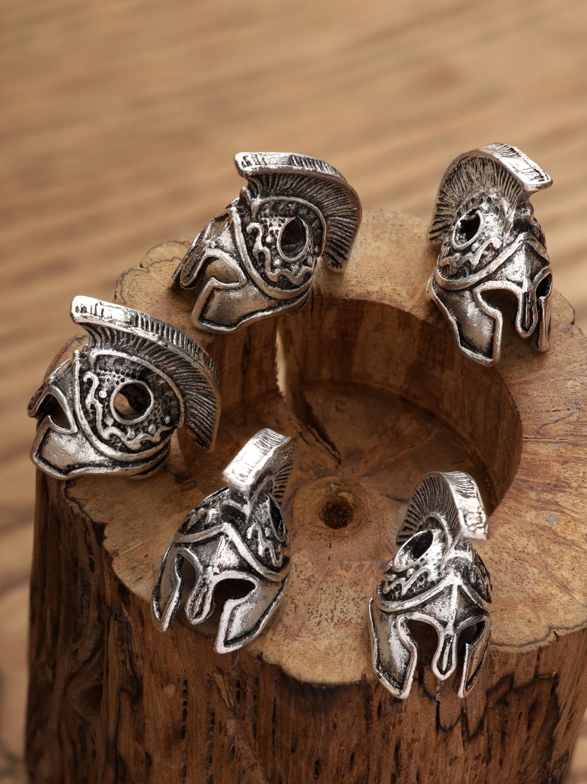 Snapklik.com : Soldier Helmet Bead 5 Pcs Combo Viking Beads Norse Hair ...