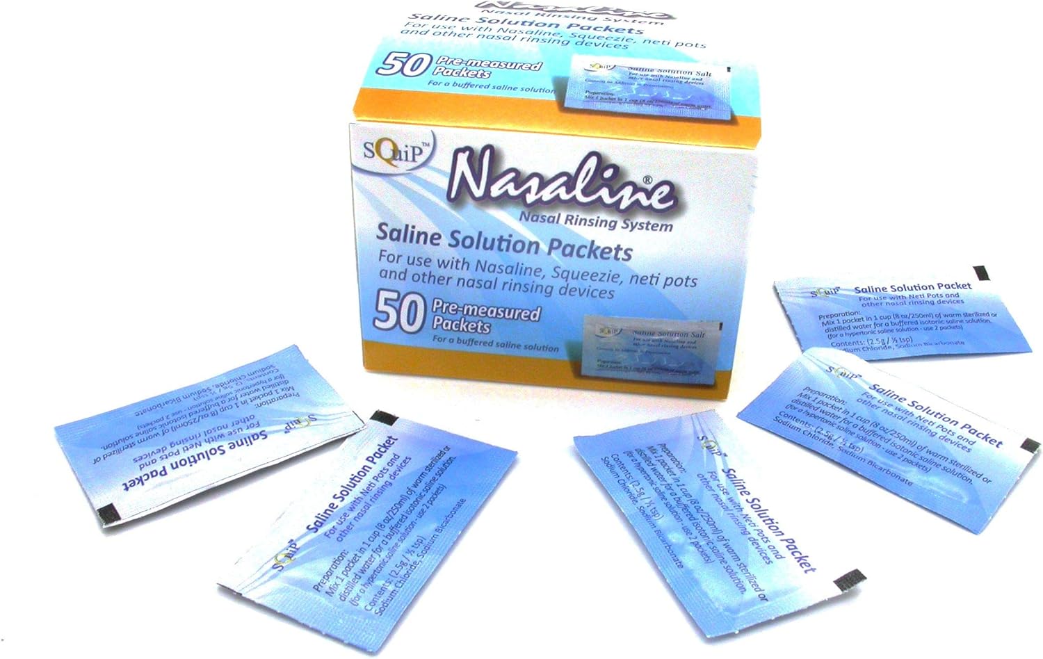 Squip Products Nasaline Salt Pre-Measured Packets - 50 Packets : Amazon ...