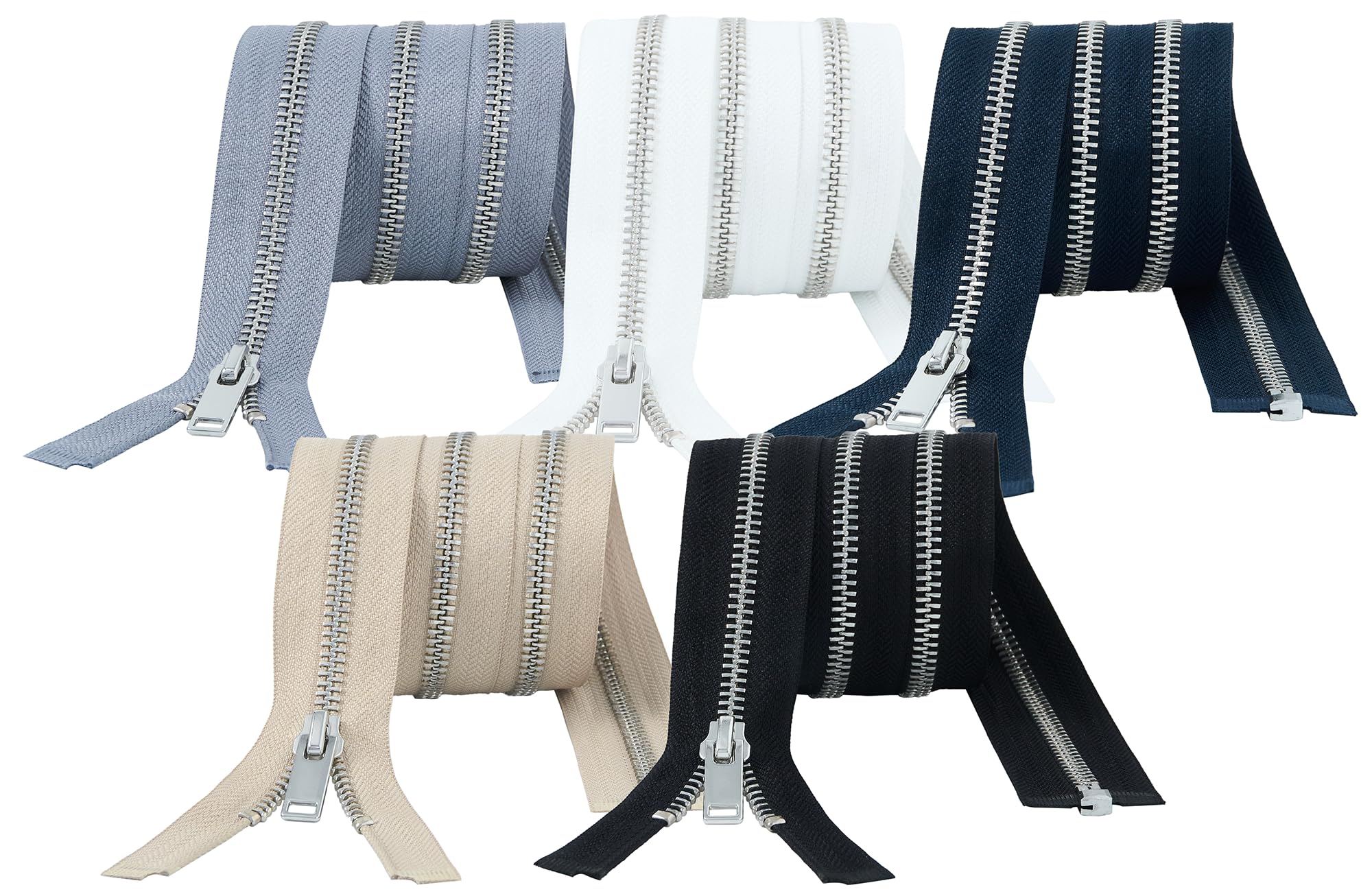 Amazon.com: HKK Nickel-Free Zippers 5PCS 28-Inch #5 Metal Separating ...