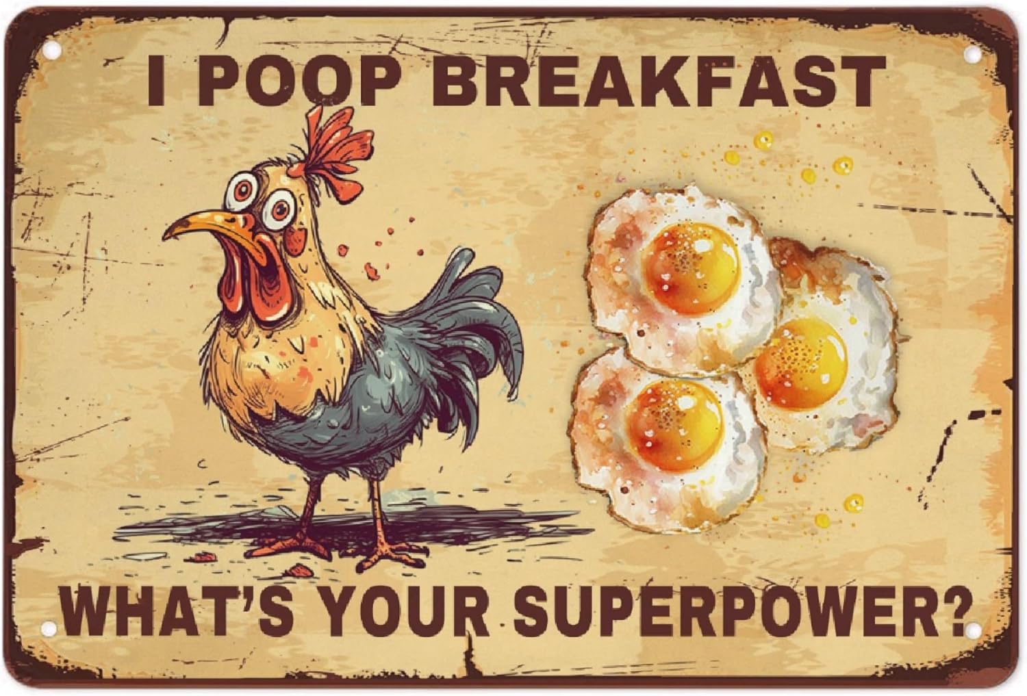 Amazon.com: Chicken I Poop Breakfast Sign Aluminum Metal Poster Wall ...