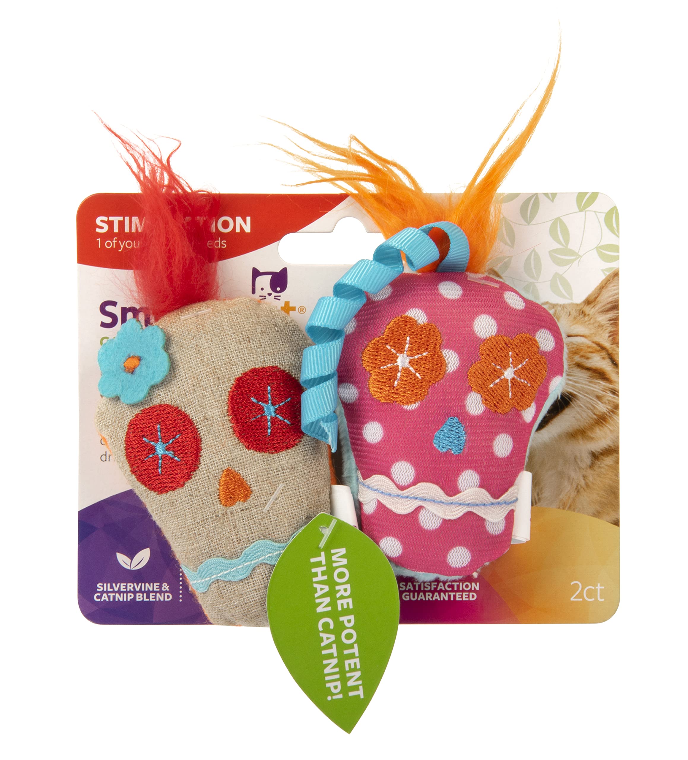 Snapklik.com : SmartyKat (2 Count Skitter Skulls Cat Toys