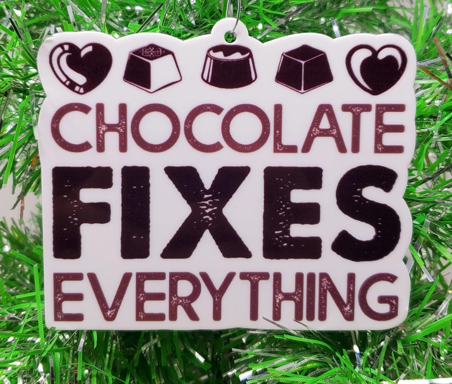 Amazon.com: Chocolate Christmas Ornament - Chocolate Fixes Everything (C66) : Home & Kitchen