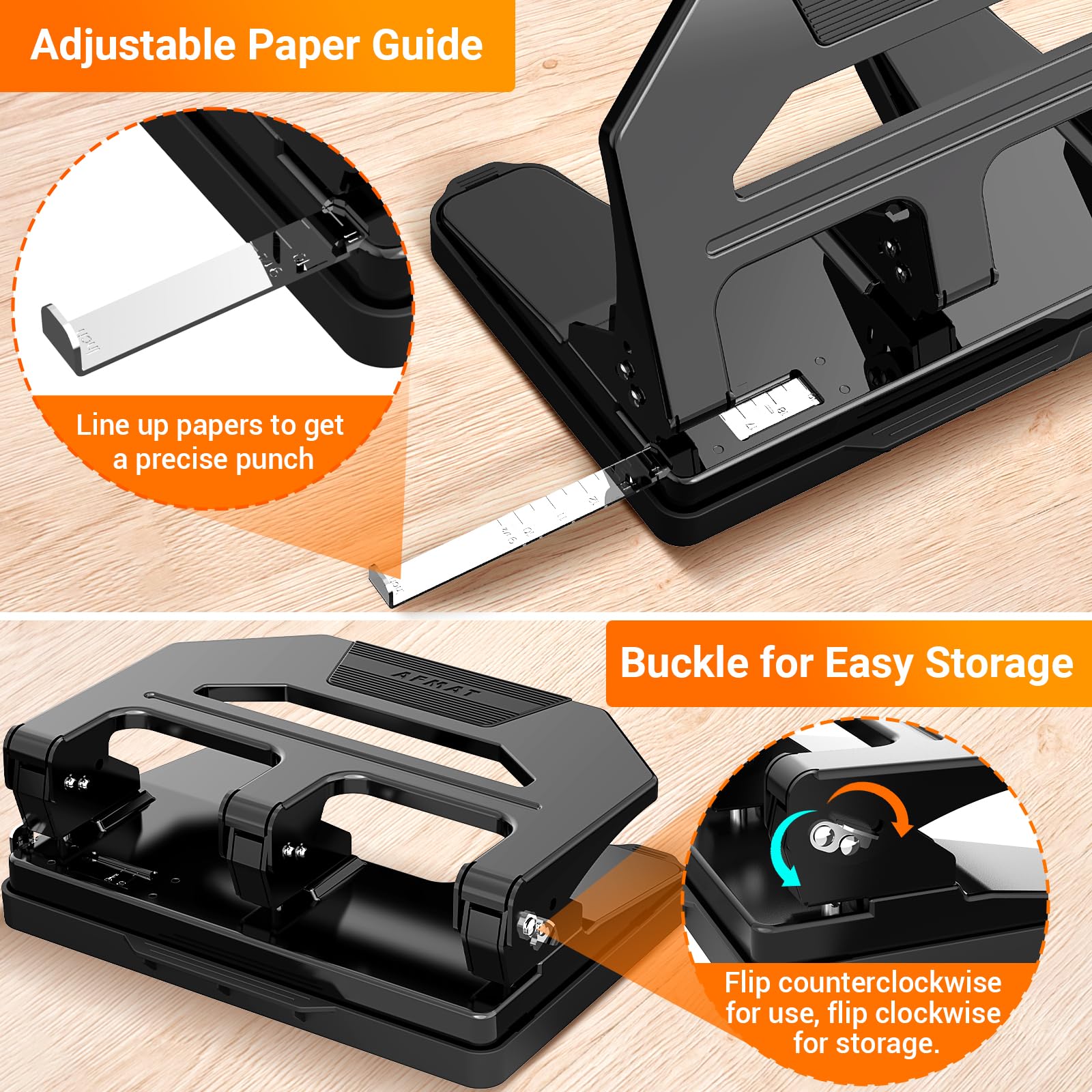 Snapklik.com : 3 Hole Puncher Heavy Duty, 40-Sheet Heavy Duty Paper ...