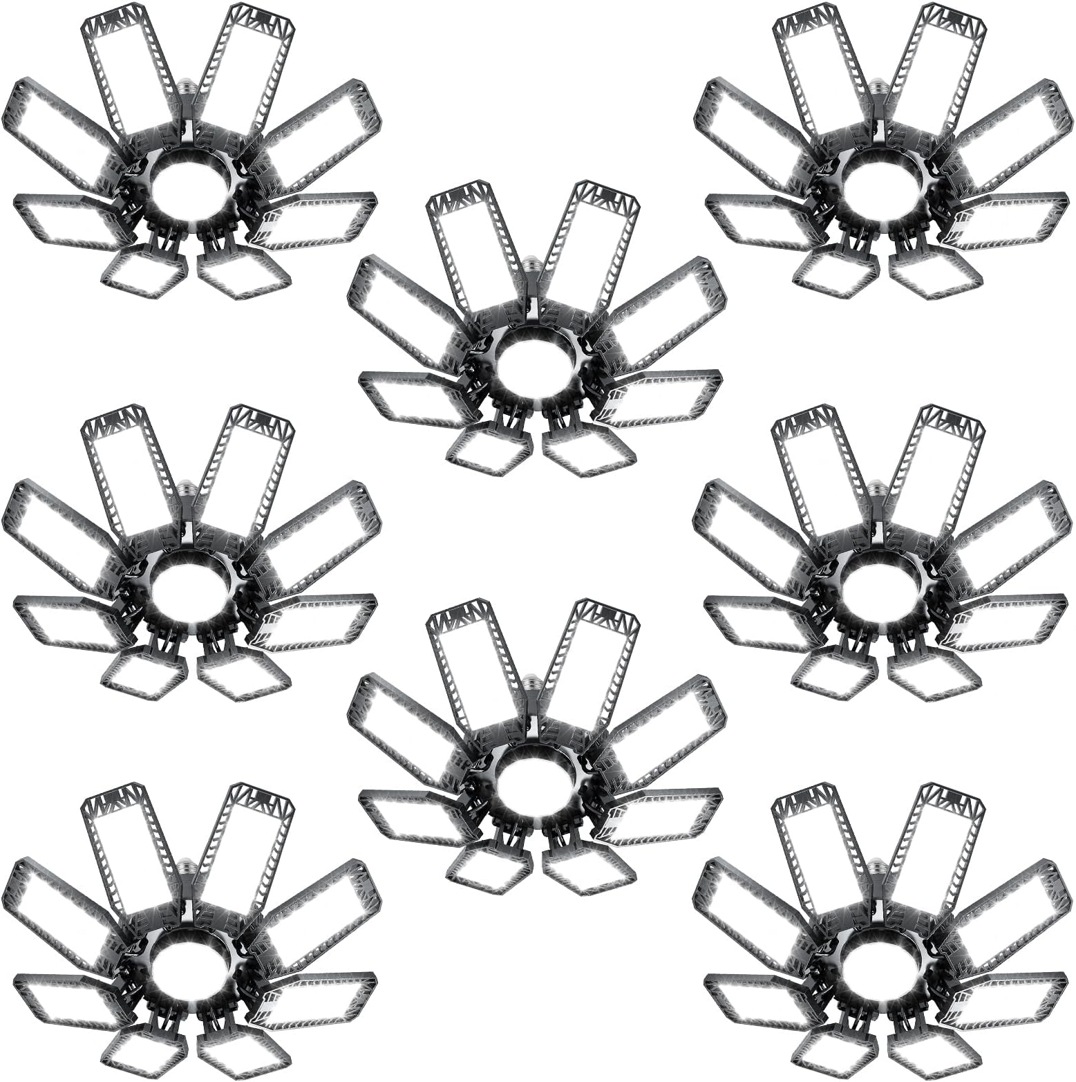 MUCLUD 6Pack 200W LED Garage Lights,Deformable LED Garage Ceiling ...