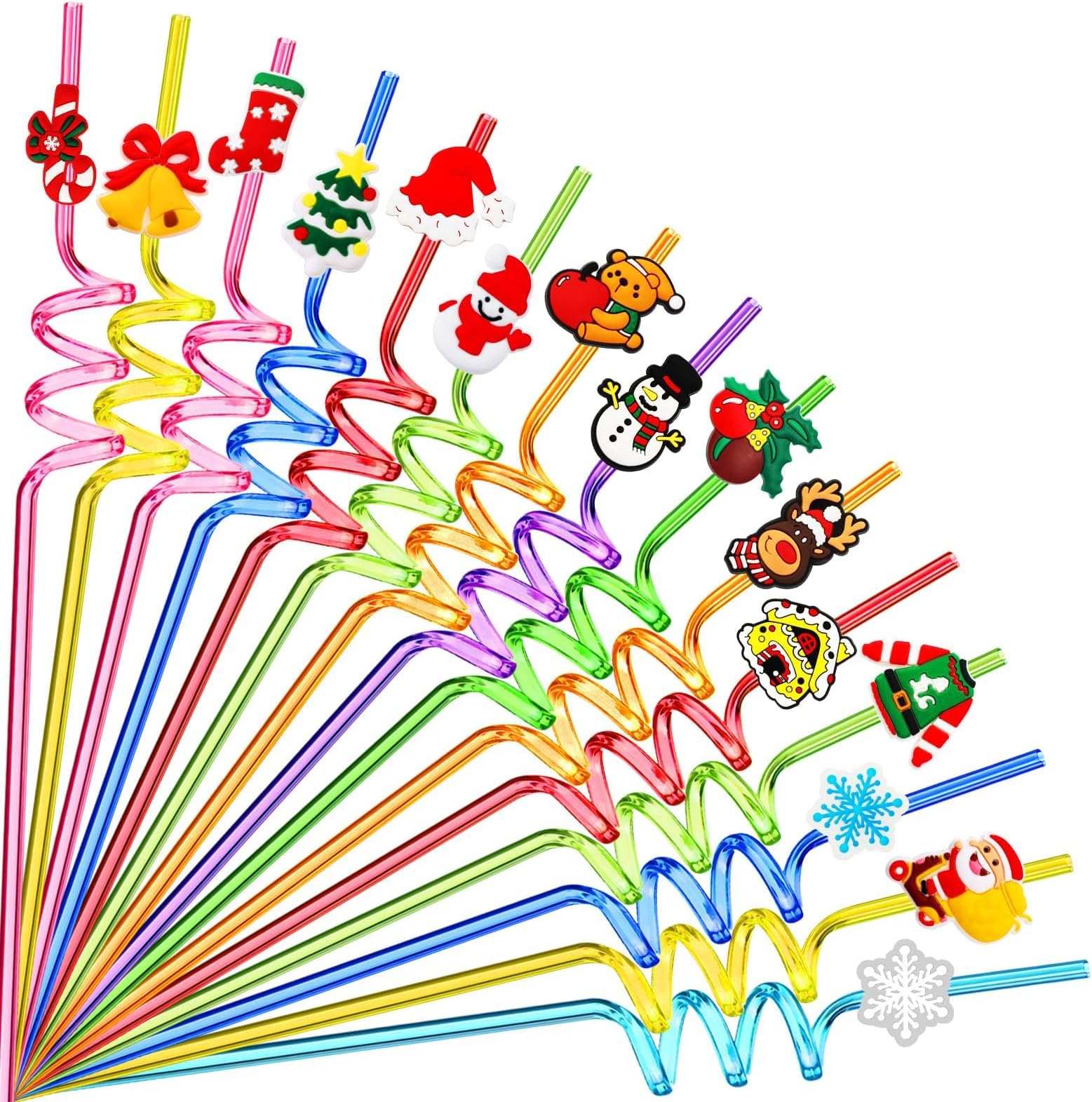 Amazon.com: QAQPIINOB 24pcs Party Favors Reusable Drinking Straws, Fun ...