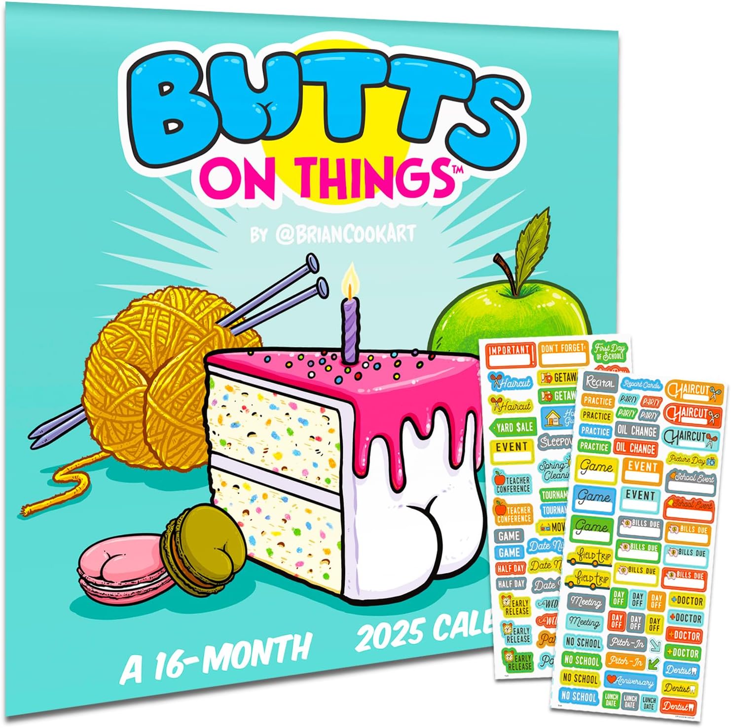 Butts on Things Calendar 2024 - Deluxe 2024 Brian Cook Funny Artwork ...