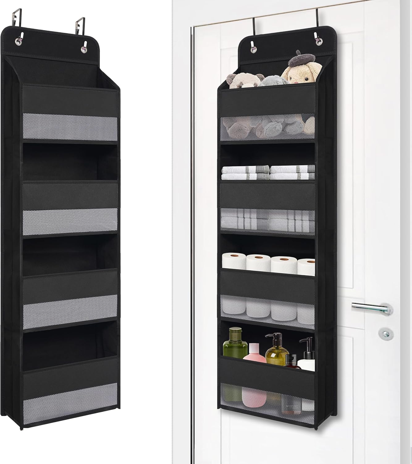Amazon.com: Over Door Organizer with 4 Large Capacity Pockets, Heavy ...