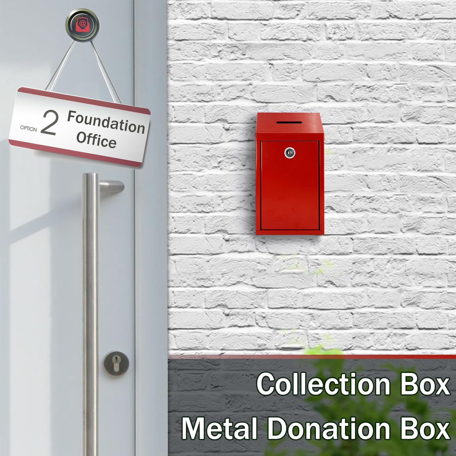 Farm Stand Metal Donation And Collection Box, Secure Wall-Mounted ...
