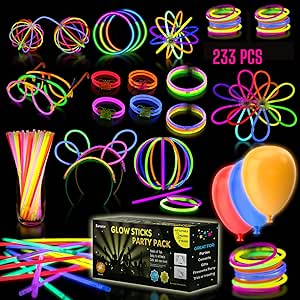 Amazon.com: iGLOW Glow Sticks - 233 Pieces Bulk Party Pack Multicolor ...