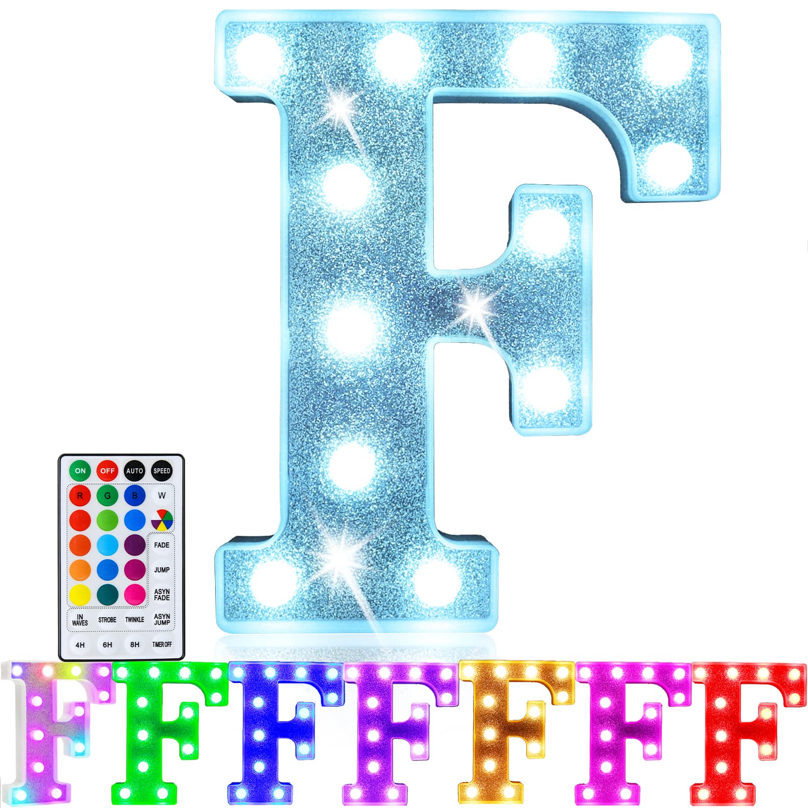 Pooqla Colorful Light Up Letters, Led Letter Lights Marquee Letter ...
