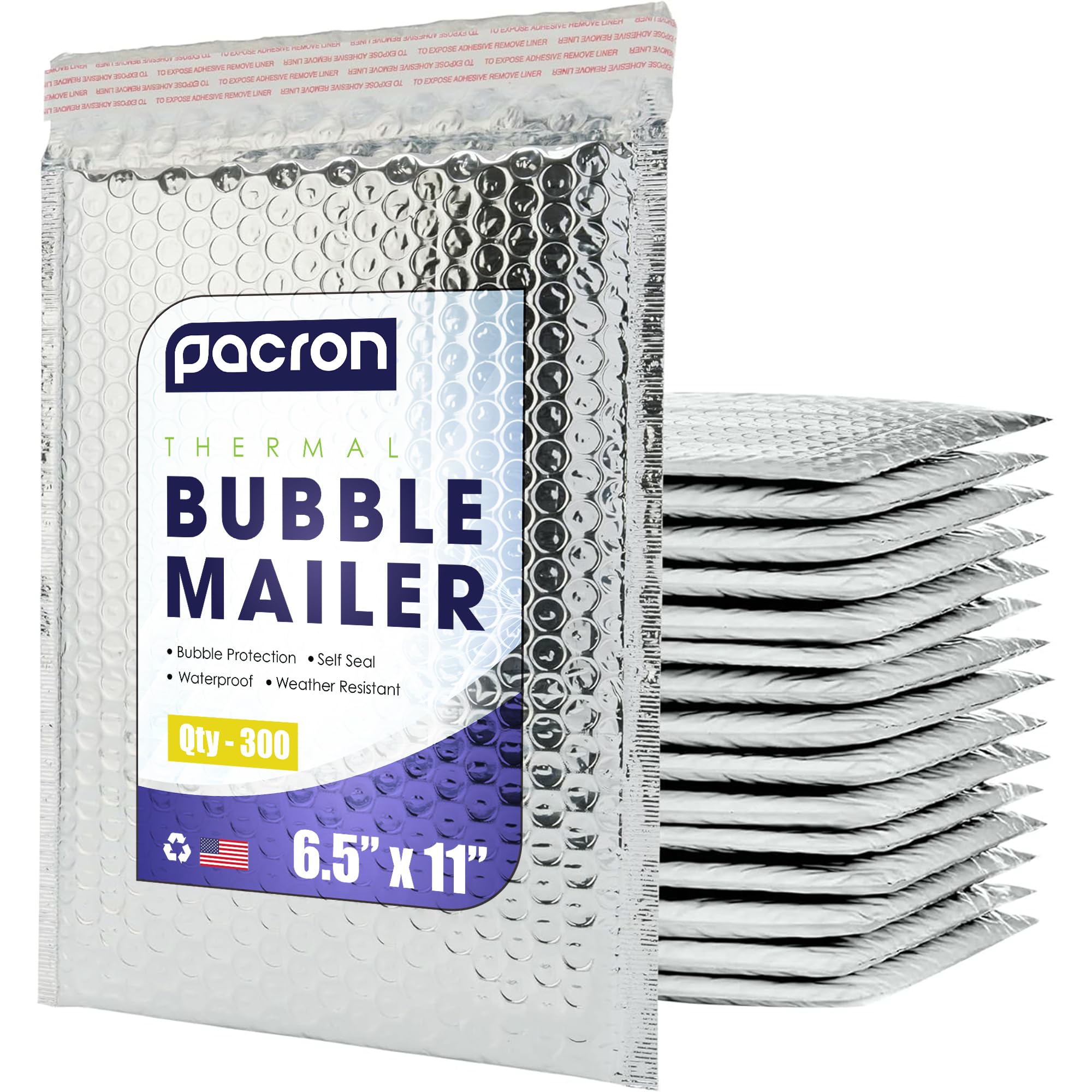 Amazon.com : 300-Pack Insulated Silver Thermal Bubble Mailers 6.5 x 11 ...