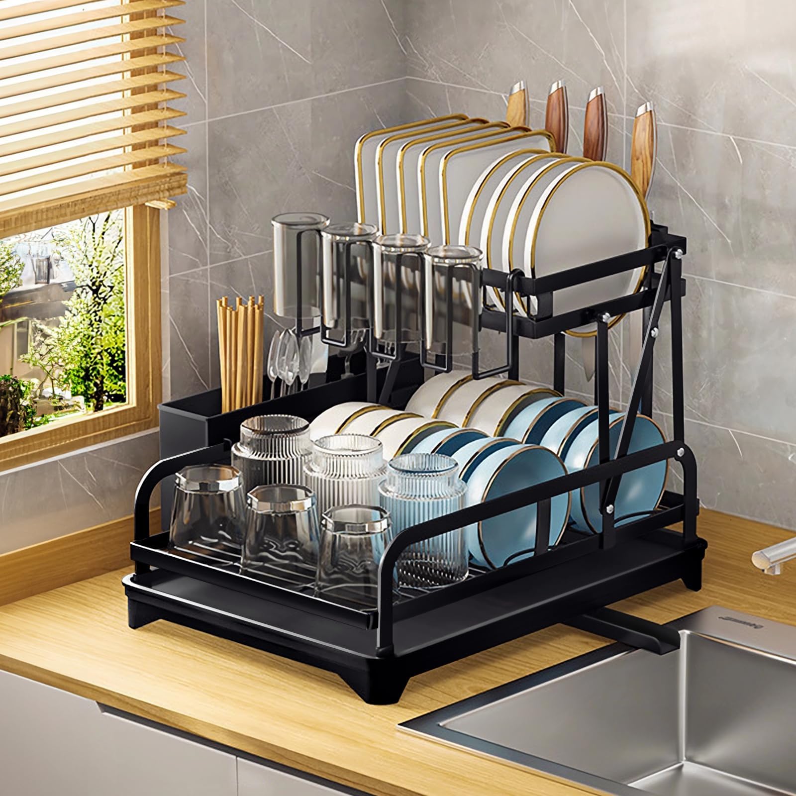 Escurridor de platos de cocina, para encimera, escurridor de platos ...
