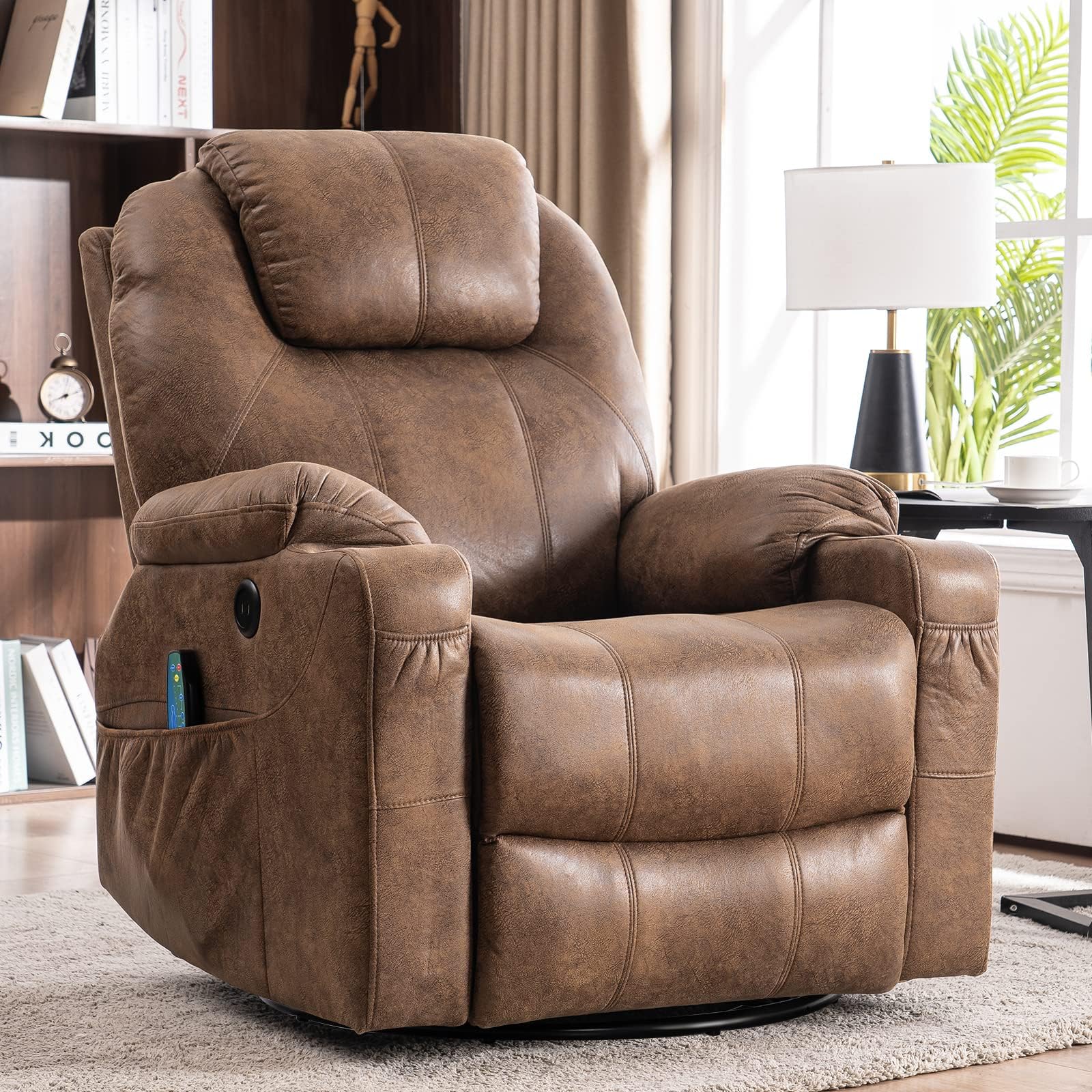 Amazon.com: GIA Swinging Recliner Chair Massage Heated Sofa with USB ...