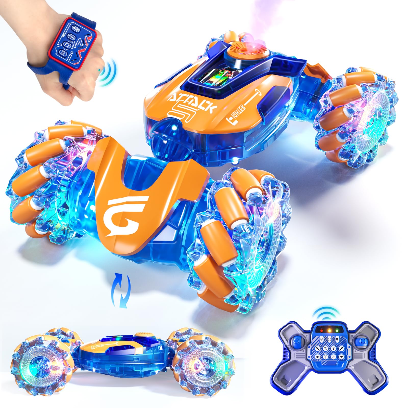 Amazon.com: Uregoio Gesture Sensing RC Stunt Car Toys for Kids, 2.4Ghz ...