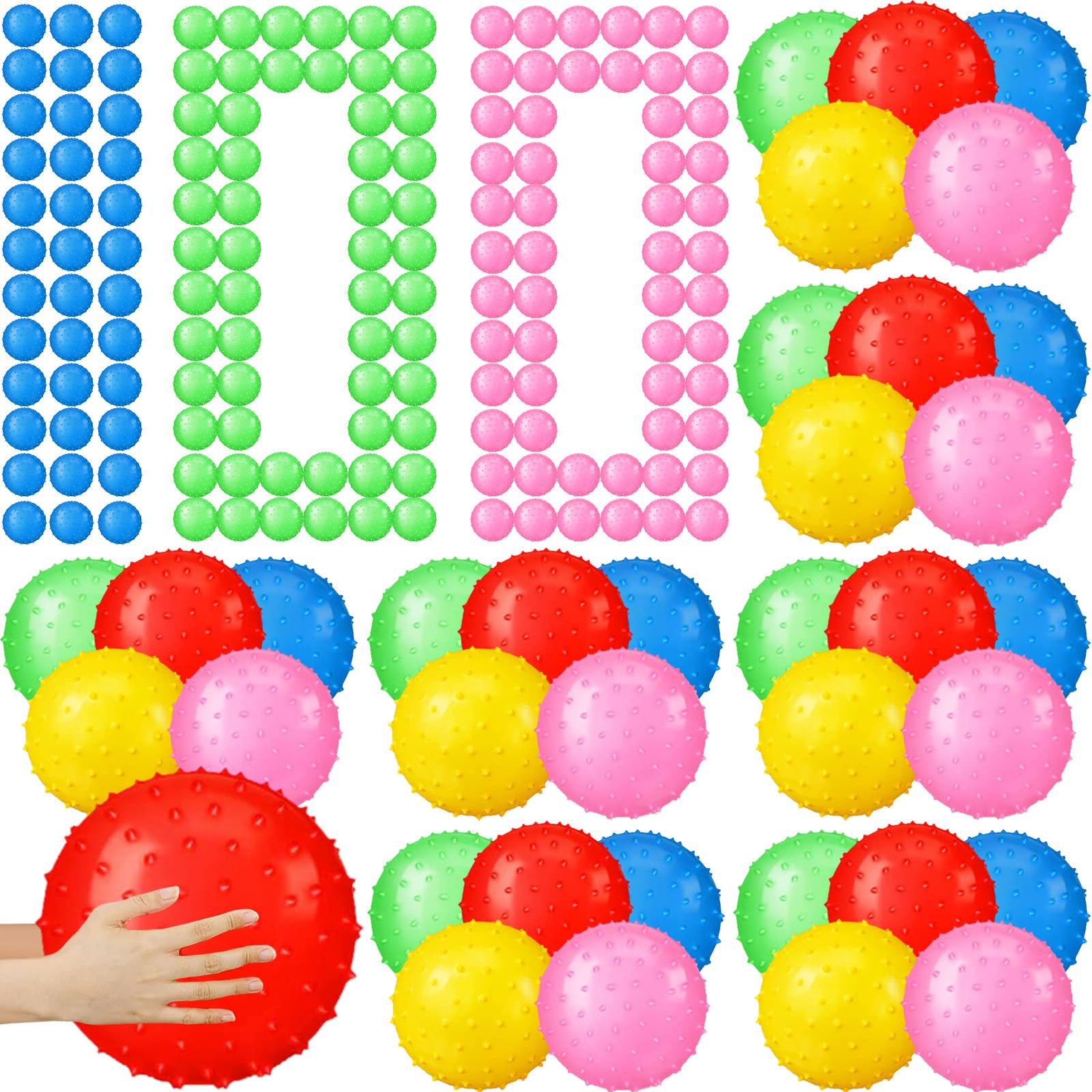 Snapklik.com : Jerify 100 Pcs Knobby Balls 7 Inch Spiky Bounce Ball