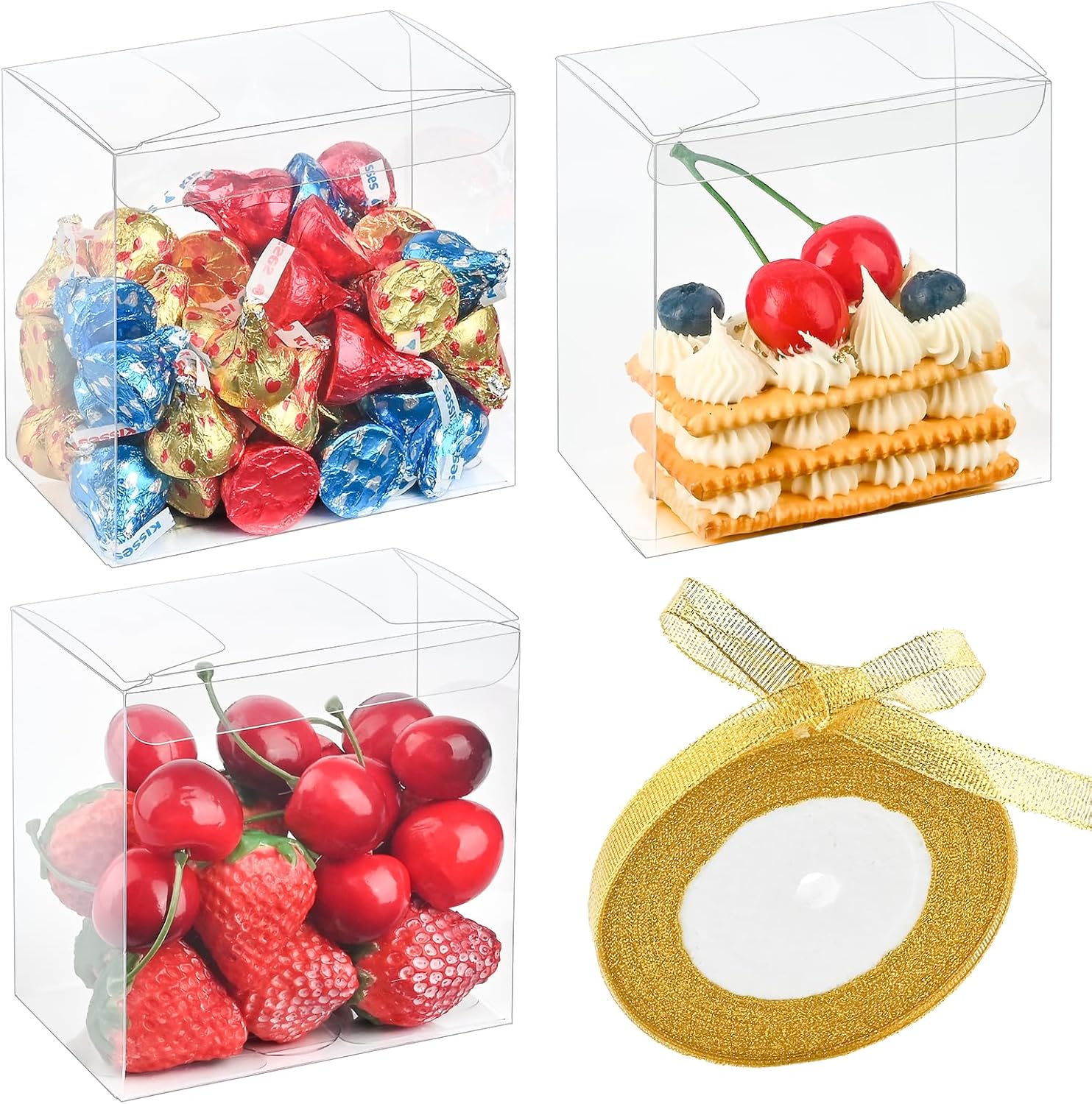 Amazon.com: Ohuimrt 45 Pack Clear Favor Boxes, 4 x 4 x 2.5 Inches ...