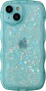 Amazon.com: Caseative Glitter Shell Pattern Bling Sparkling Curly Wave Frame Clear Soft ...