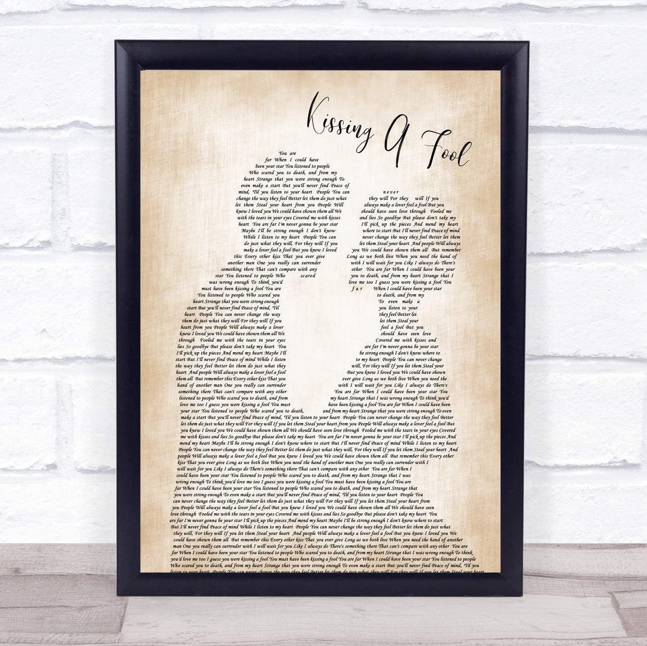 Amazon.com: Kissing A Fool Man Lady Bride Groom Wedding Song Lyric Art ...