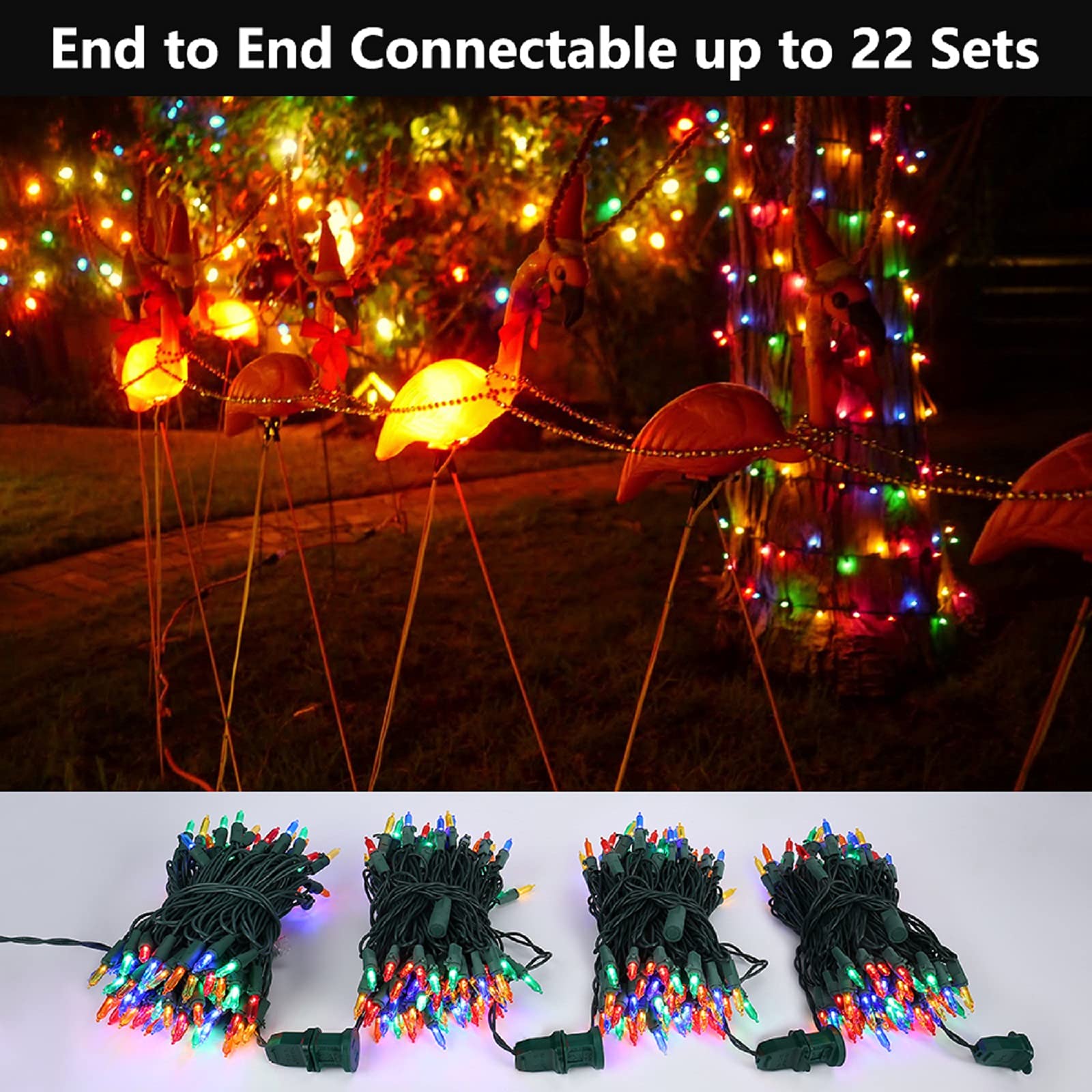 Snapklik.com : 100 LED Christmas Lights, 33ft Christmas Lights Multi ...
