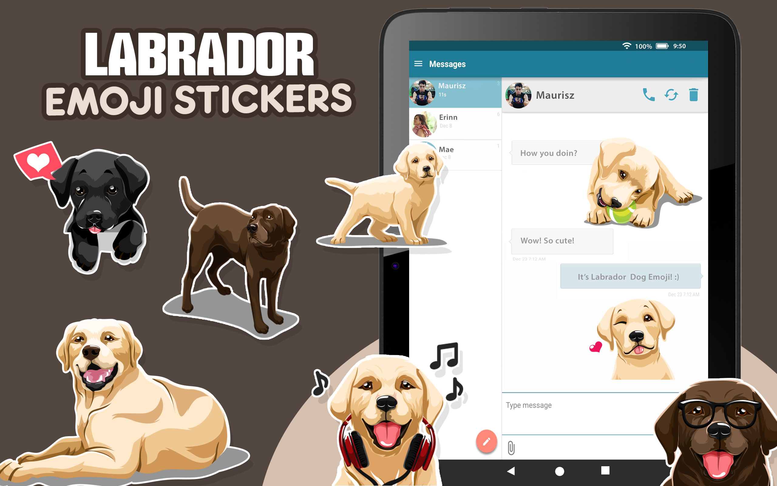 Labrador Dog Sticker Emojis - Gif Animated Keyboard App - App on the ...