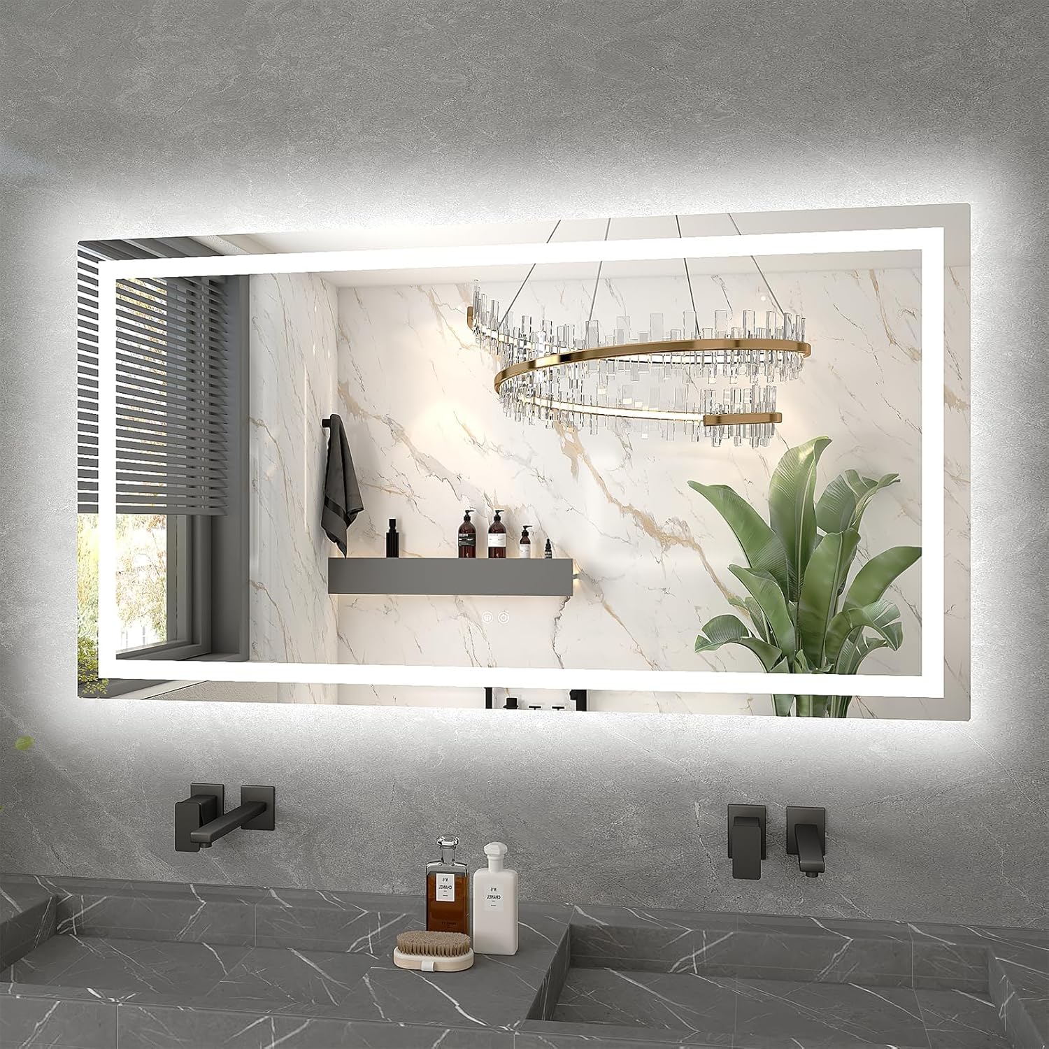 Amazon.com: Twalsu 55x30 LED Mirror for Bathroom with Dimmable Bathroom ...