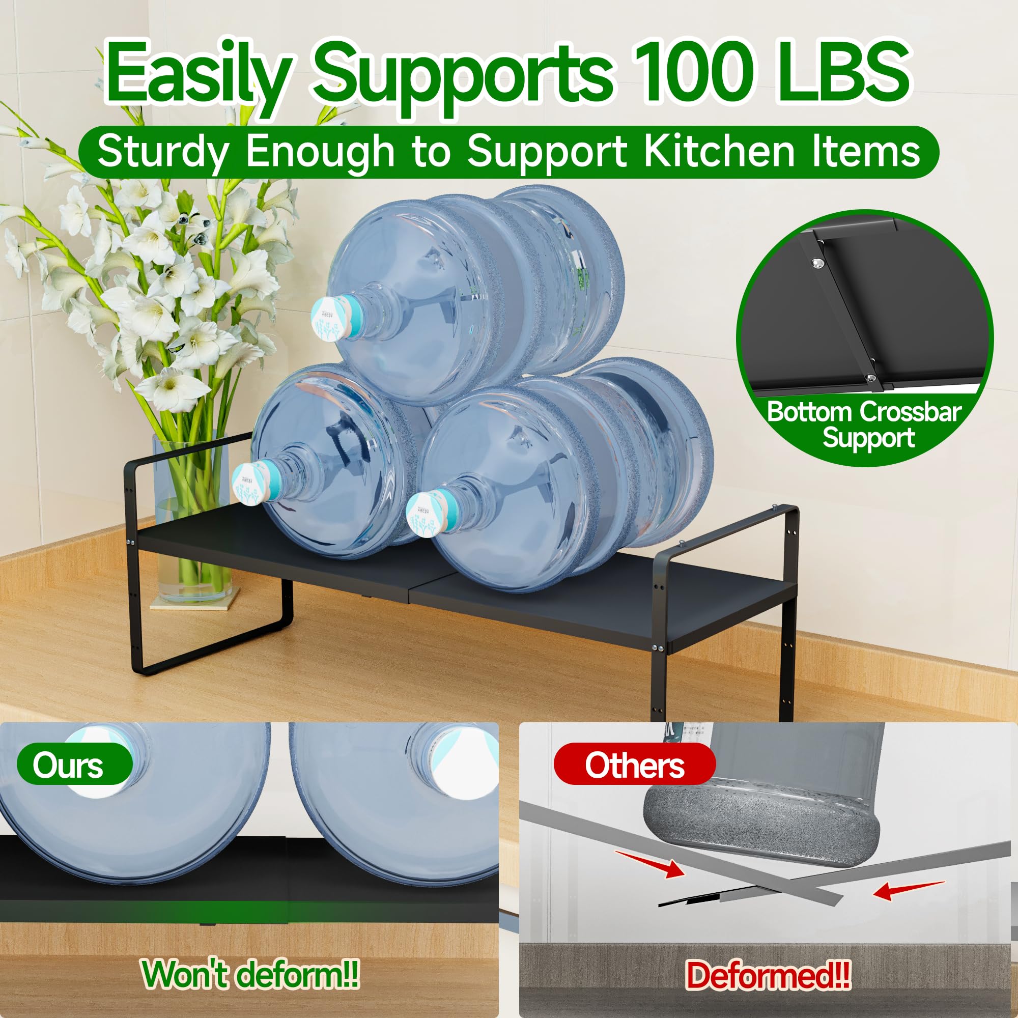Snapklik.com : Expandable Cabinet Organizer Shelf, Adjustable Height ...