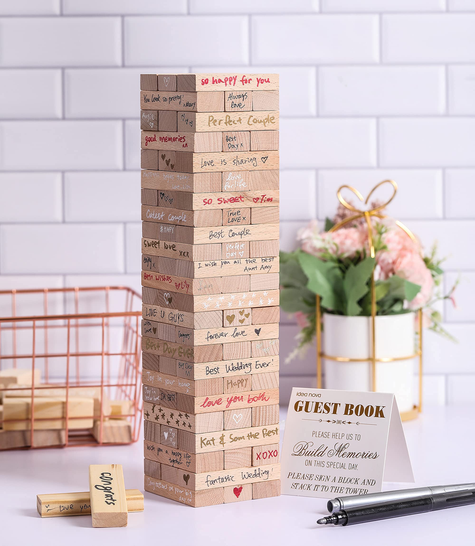 Jenga Block Wedding Giant Jenga, Wedding Games, Wooden Tumbling Tower,