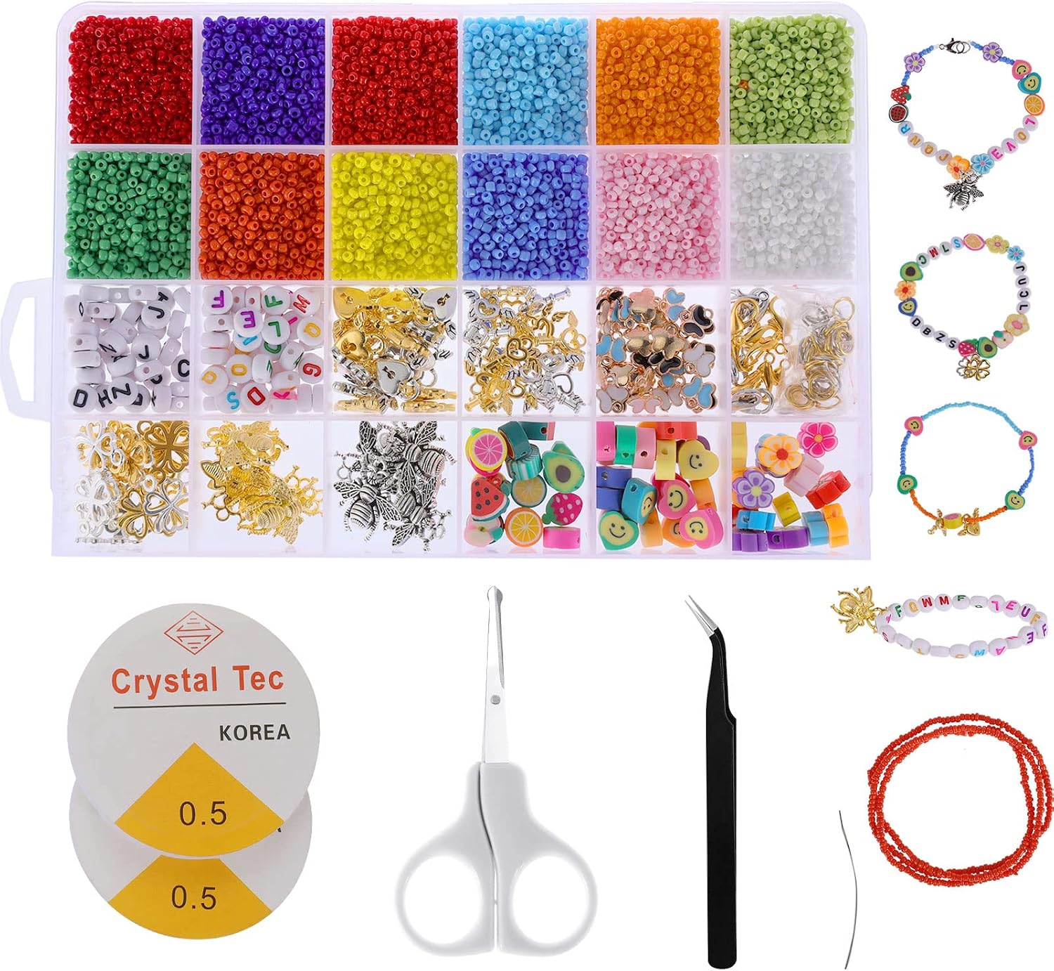 12320 Stück Perlen zum Auffädeln 2mm Perlen Set Perlen für Armbänder ...