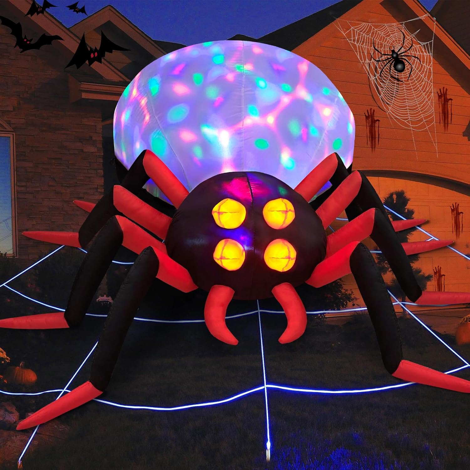 Amazon.com: Danxilu 8FT Giant Halloween Inflatables Spider Outdoor ...
