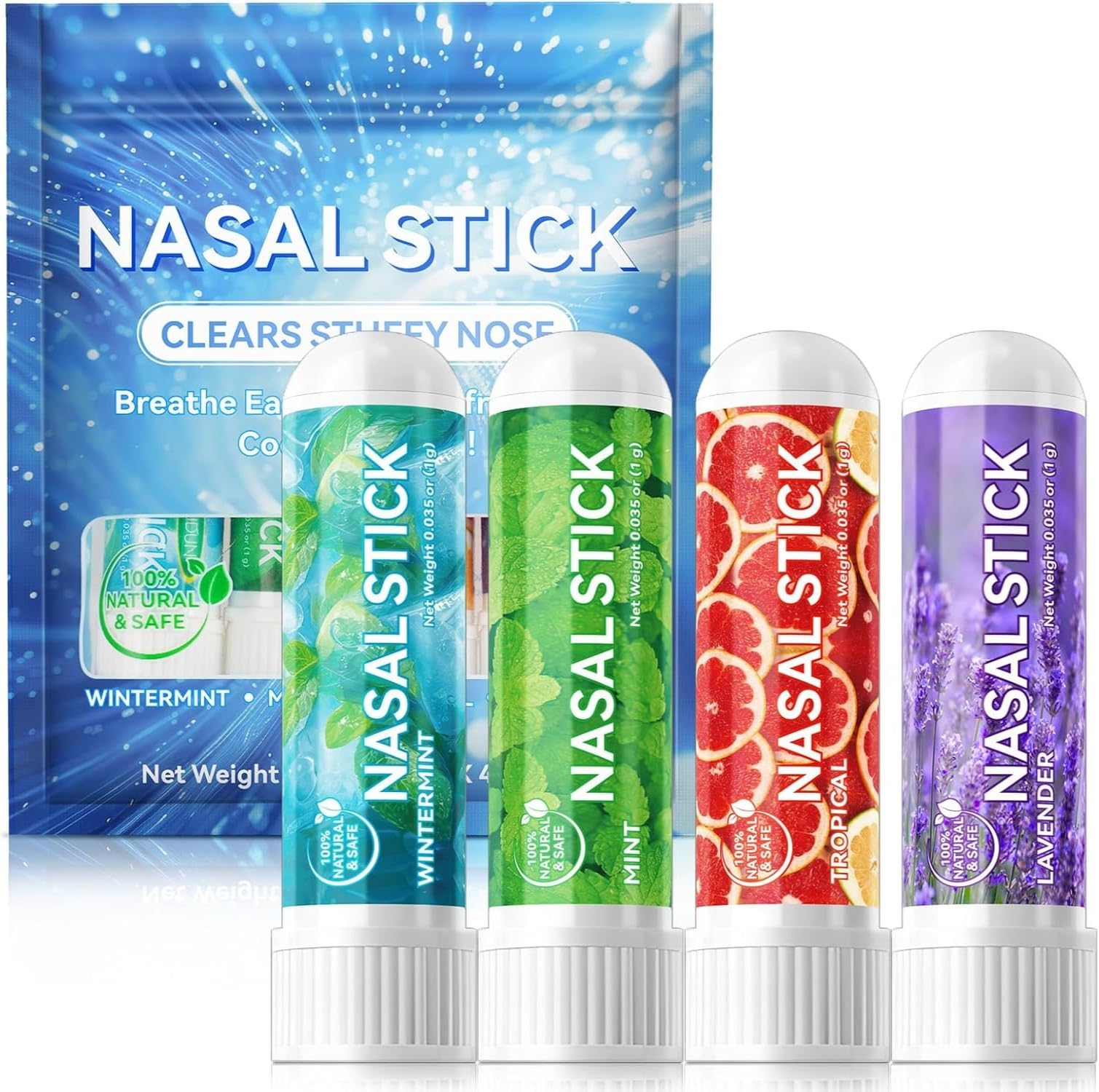 Snapklik.com : 4 Pack Nasal Stick, Portable Nose Inhaler Stick, Nasal ...