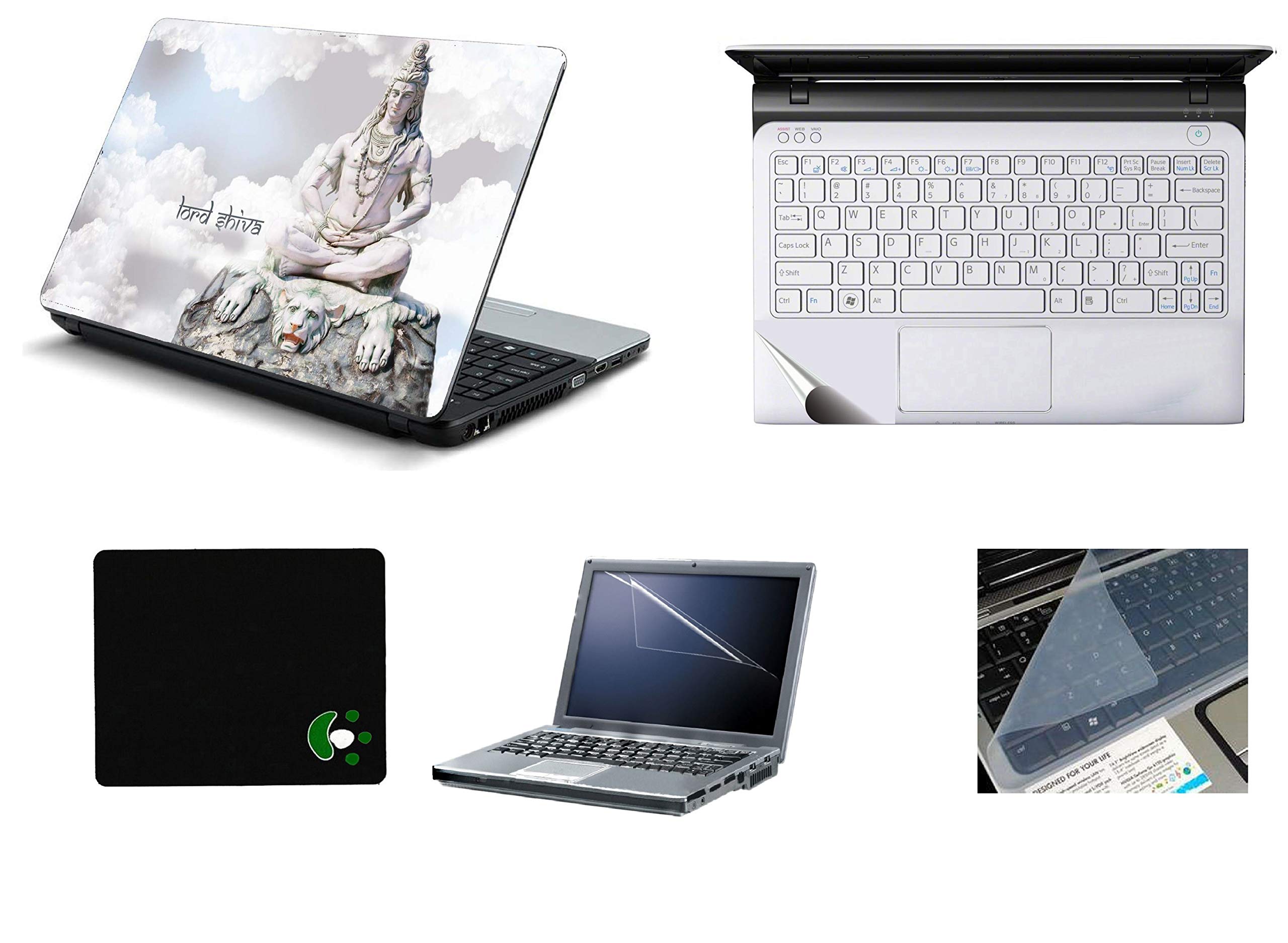 Buy StickerKing 5in1 Laptop Accessories Lord Shiva Laptop Skins ...