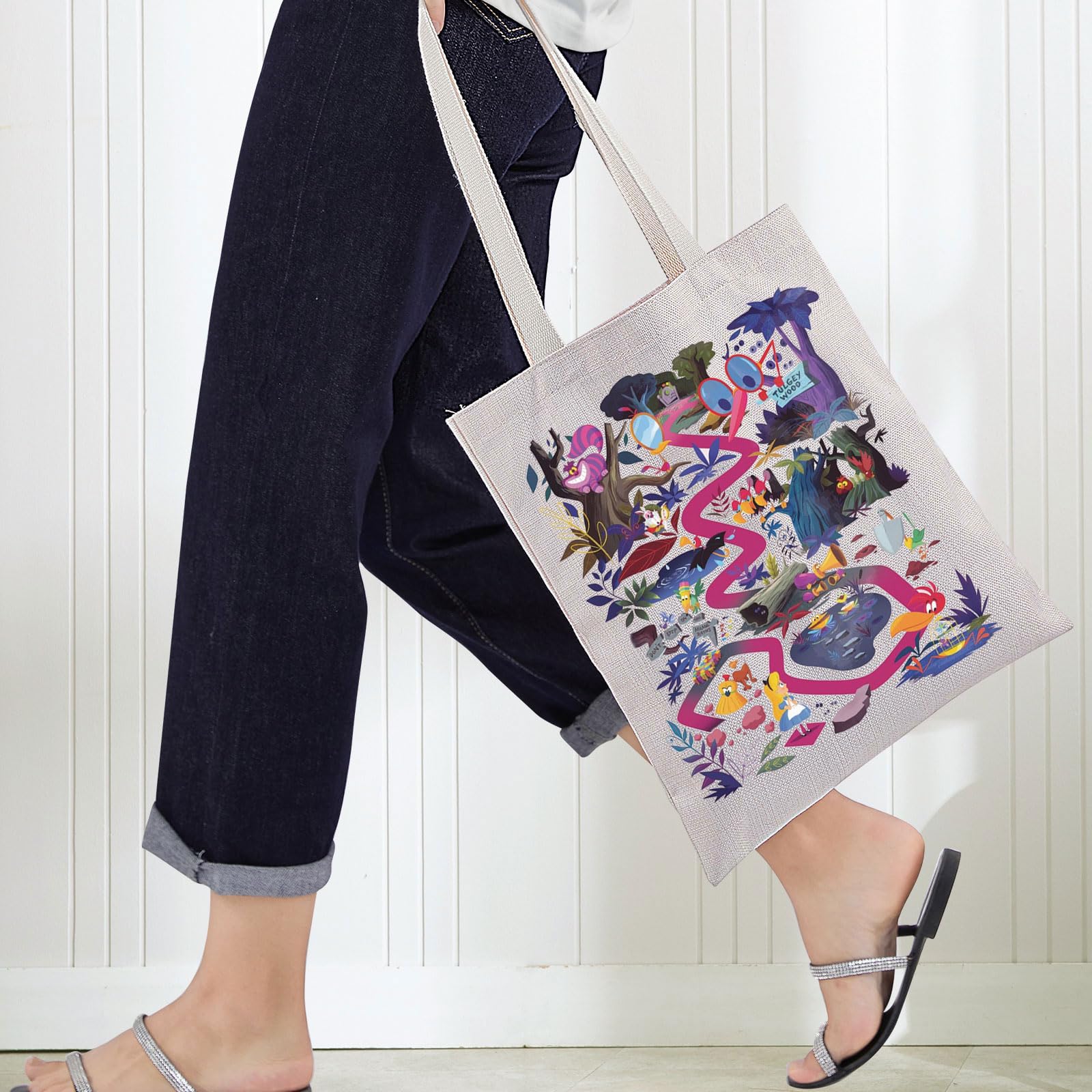 Snapklik.com : BWWKTOP Fairy Tales Alice Tote Bag Cheshire Cat Fans ...