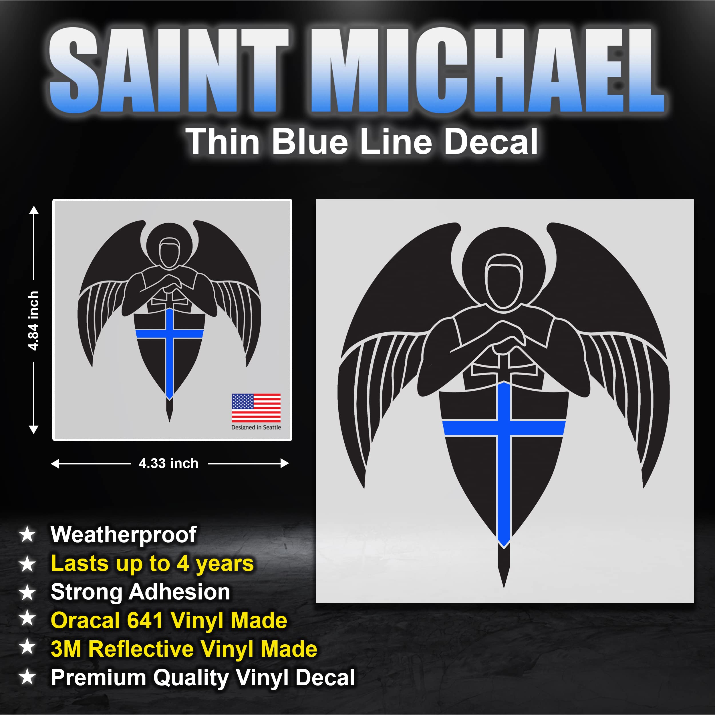 St Michael Cop Tattoos St Michael Patron Saint Of Police Officers Thin