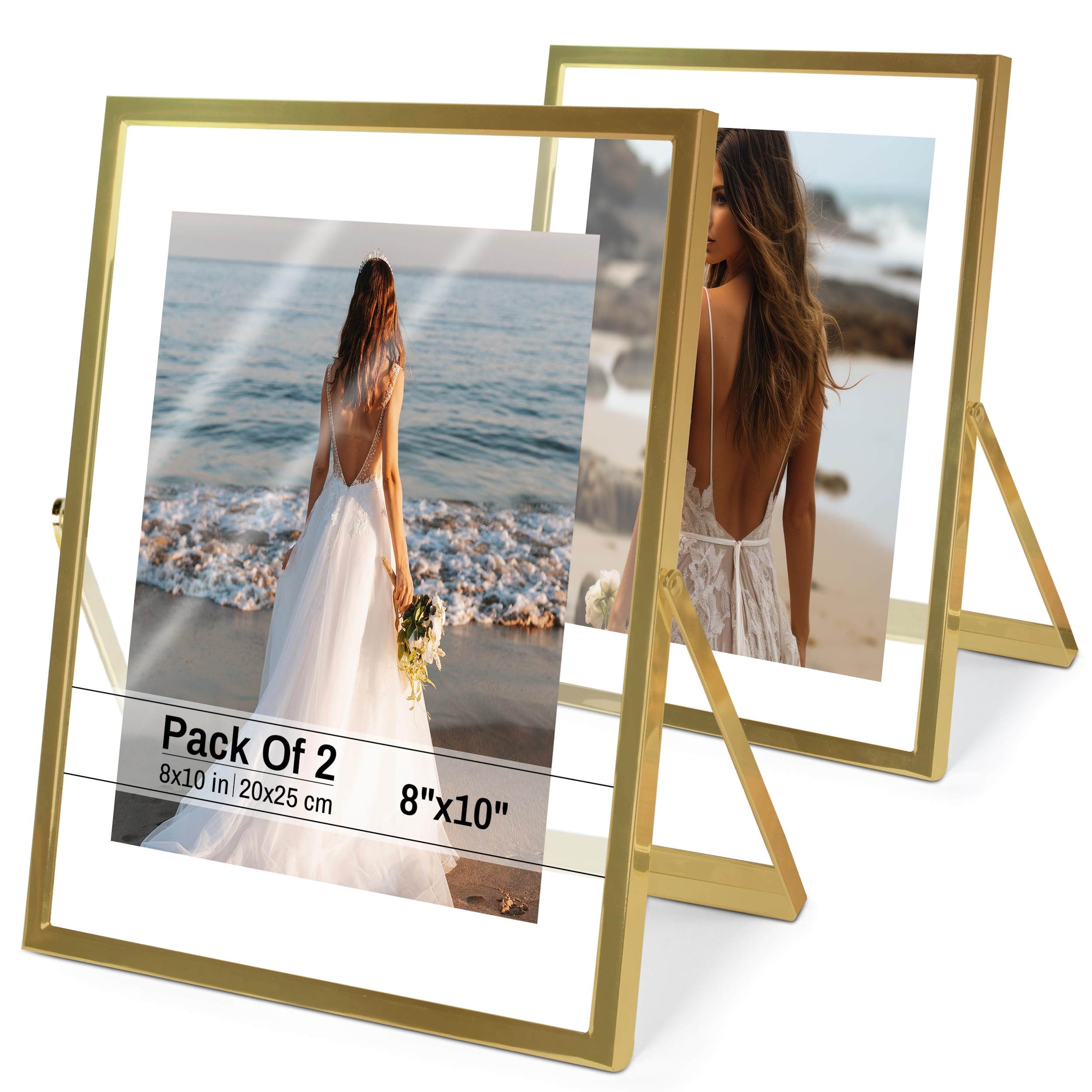 Amazon.com - Azour Gold Floating Frame 8x10 Gold Frame (2 Set) Floating ...