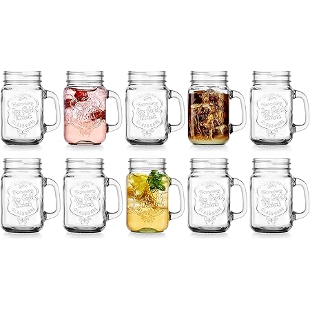 Amazon.com: Sunshine Mason Co. Pint Size (16 ounce, 473 mL) Regular Mouth Drinking Glass Mason ...