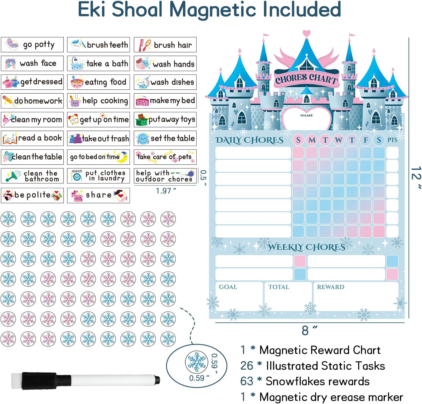 EkiShoal Castle Kids Chore Chart Magnetic Set - 5 in Australia | Ubuy