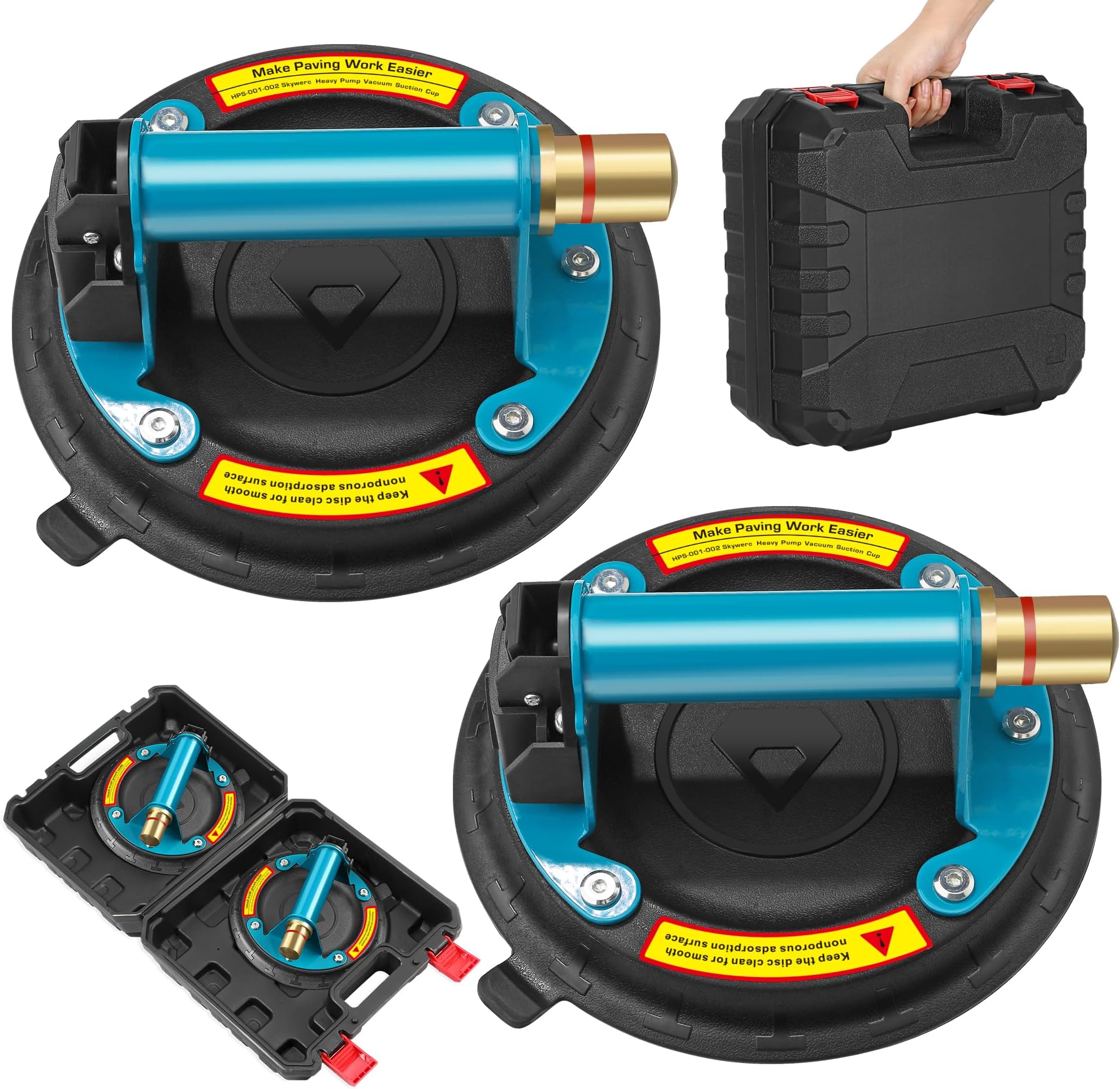 Amazon.com: Hsmihair 8" Vacuum Suction Cups to Lift Large Glass Heavy ...