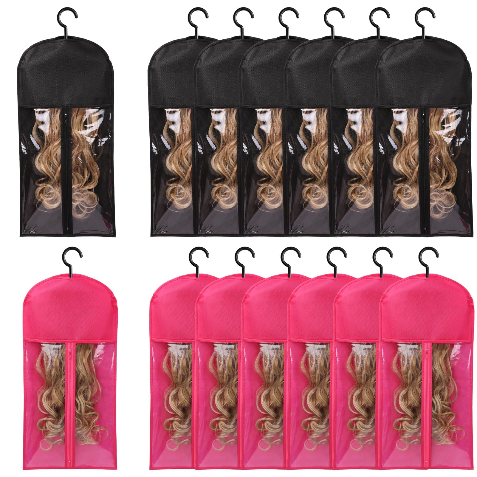 Amazon.com : 12PCS Wig Bag Hair Extension Holder Wig Storage Wig Holder ...