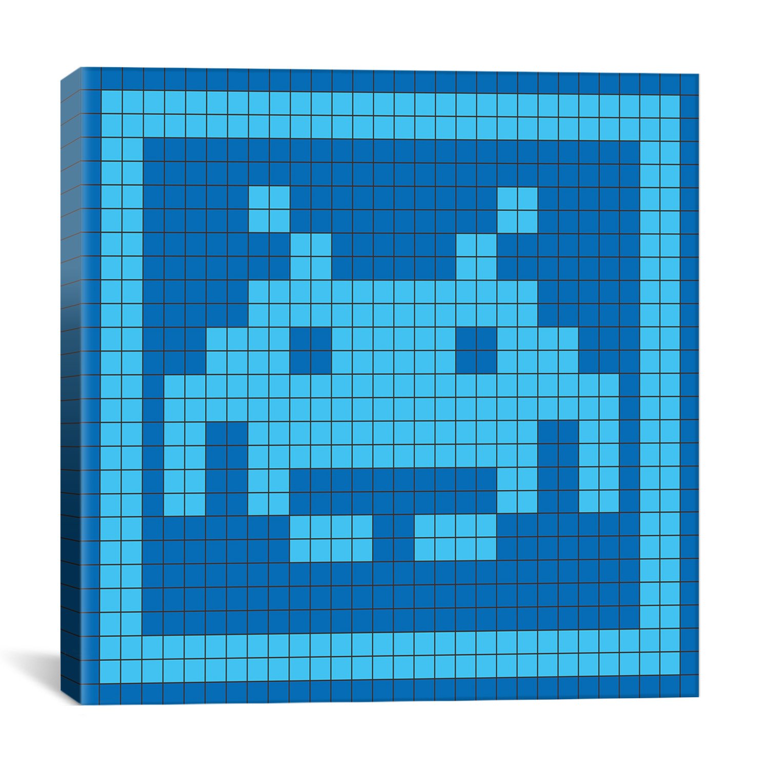 iCanvasArt 1 Piece Space Invaders-Blue Invader Tile Art Light Blue and ...