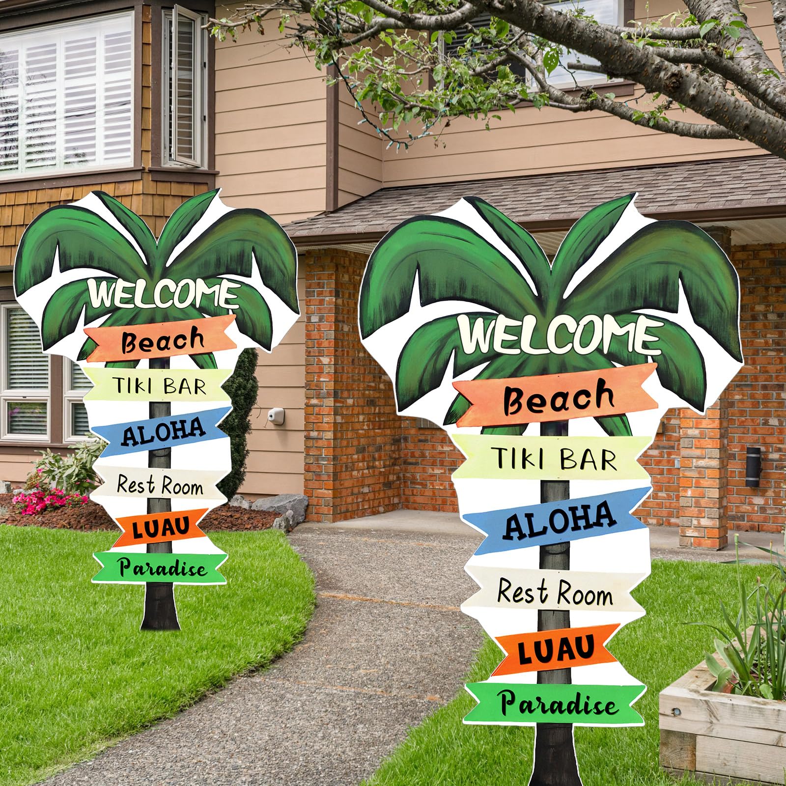 Yousoontic 59 Inches Palm Tree Welcome Sign Large Luau Party Signs with ...