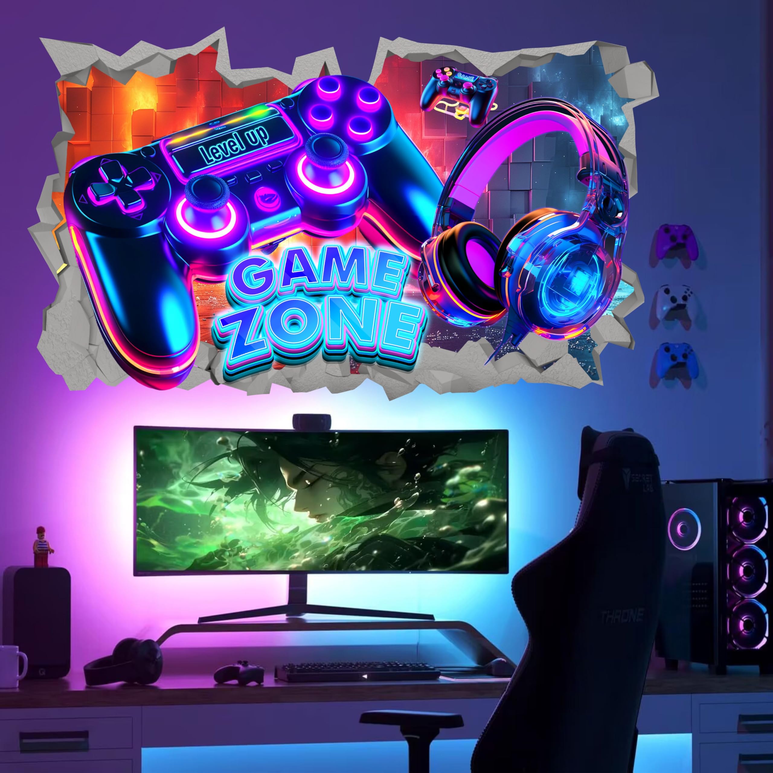 Amazon.com: Game Wall Stickers Game Room Decor Decals for Boys Bedroom ...