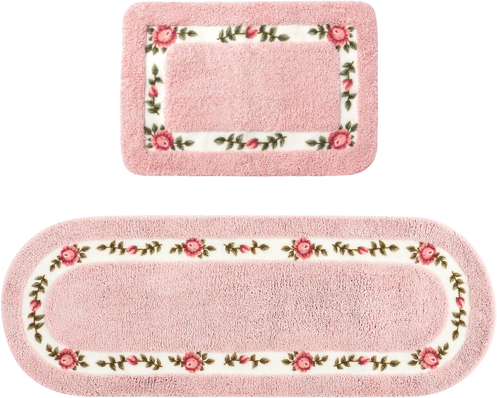 Amazon.com: USTIDE Long Rose Rug for Bedside, Rustic Pink Buds Runner ...