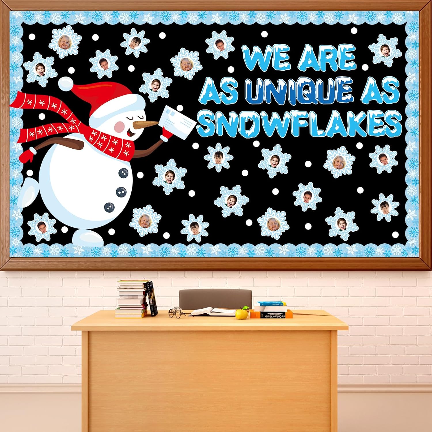 Amazon.com: Winter Bulletin Board Decorations Snowflake Snowman Cutouts ...