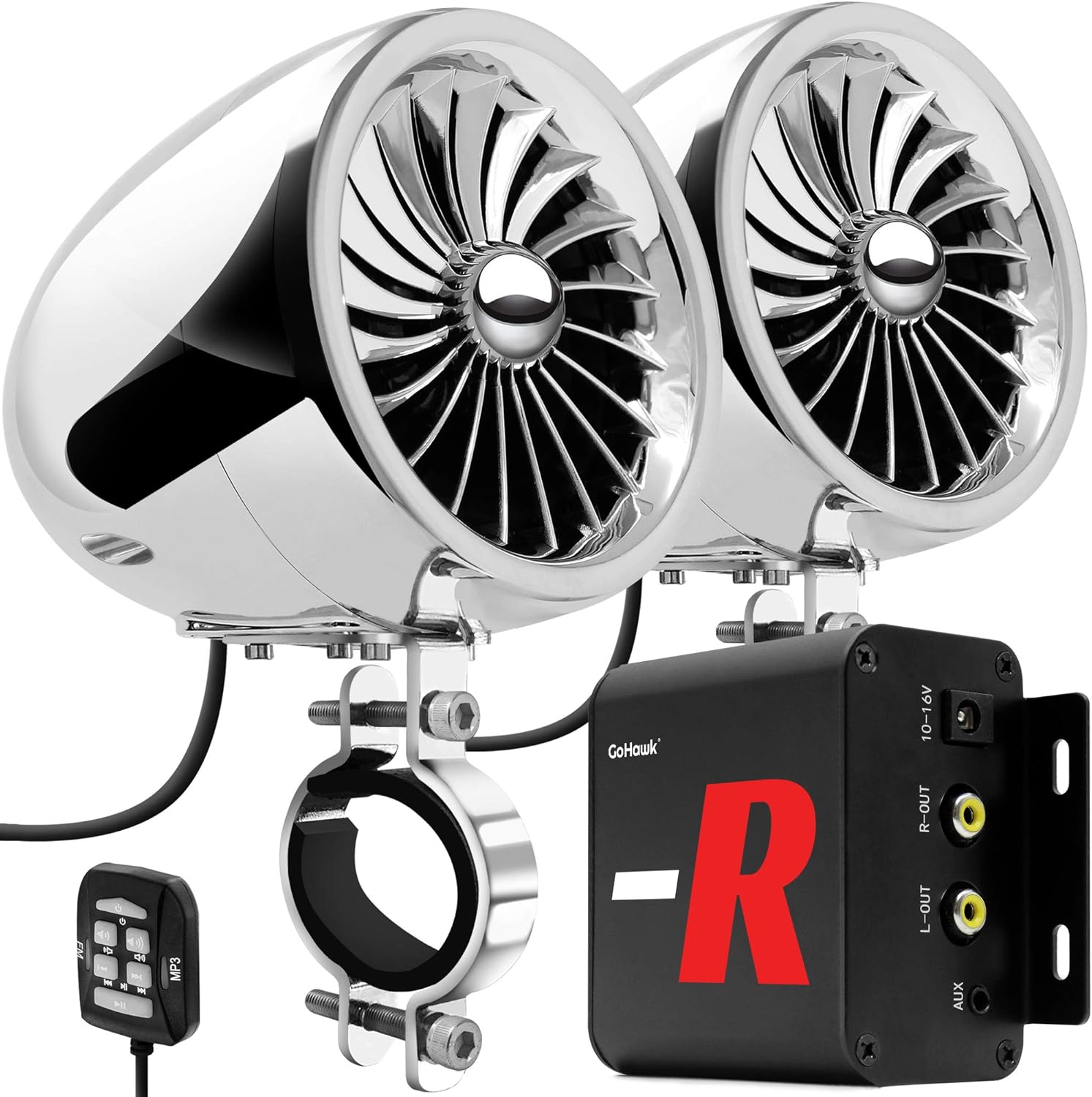 Amazon.com: GoHawk TJ4-R Radio Amplifier 4" Full Range Waterproof ...