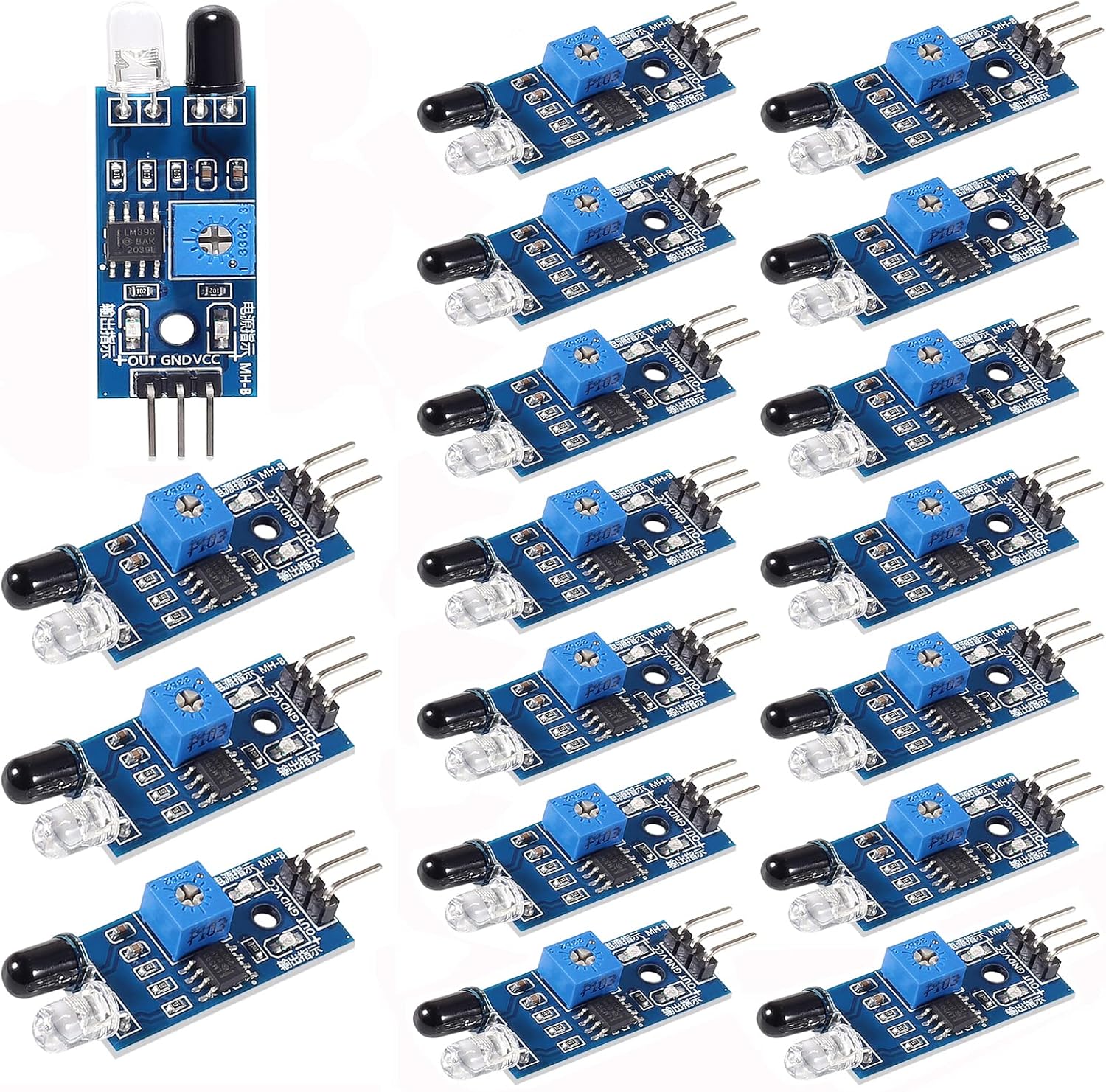 Amazon.com: 18pcs IR Infrared Obstacle Avoidance Sensor Module 3.3V-5V ...